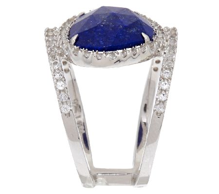 Sterling Silver Gemstone Double Band Ring - QVC.com