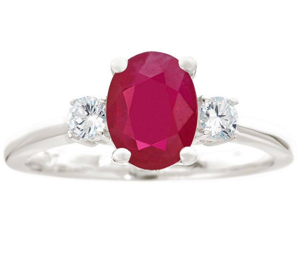 Premier 1.20cttw Oval Ruby & 1/5cttw Diamond Ring, 14K - Page 1 — QVC.com