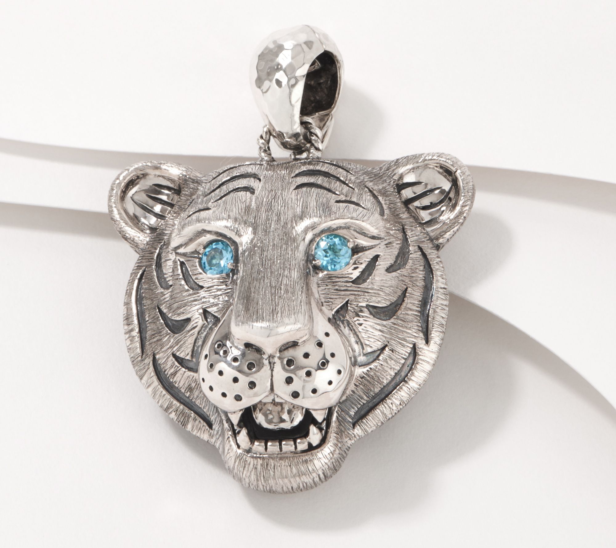 "As Is" JAI Sterling Silver & Gemstone Tiger Enhancer, 27.9g - QVC.com