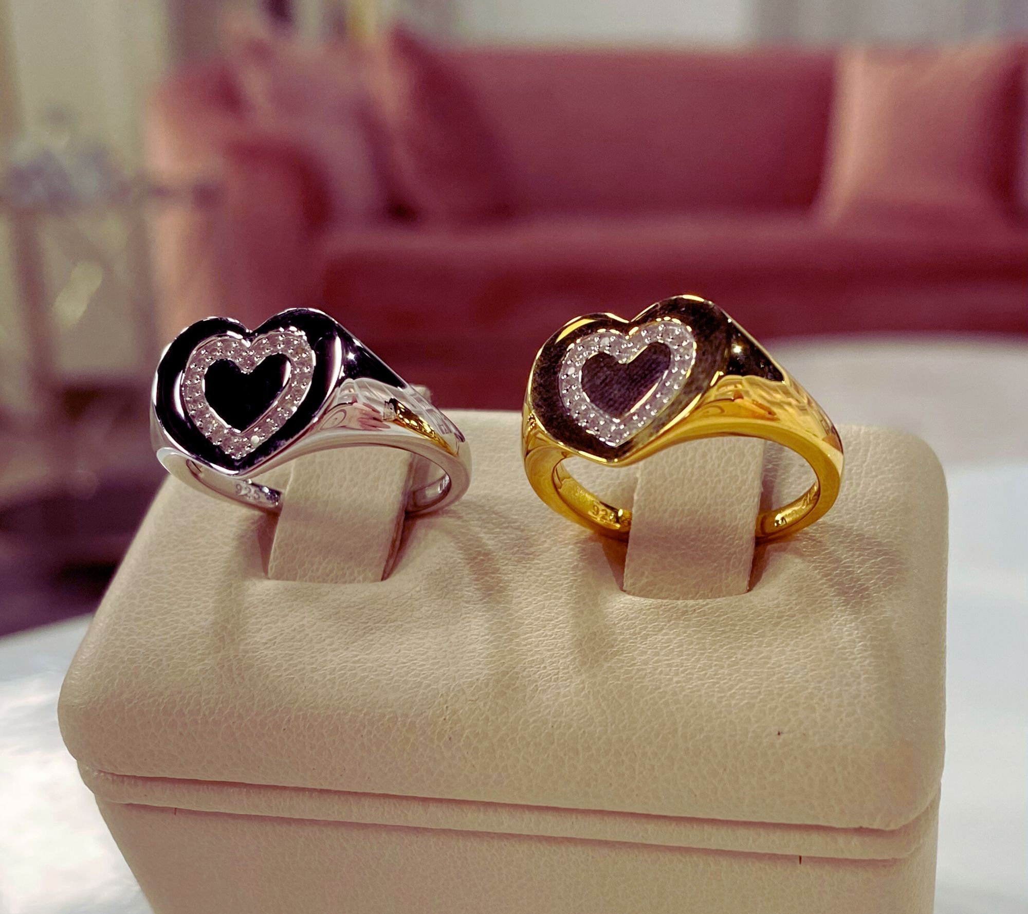 "As Is" Accents by Affinity SS or 14K Gold Plated Heart Signet Ring ...