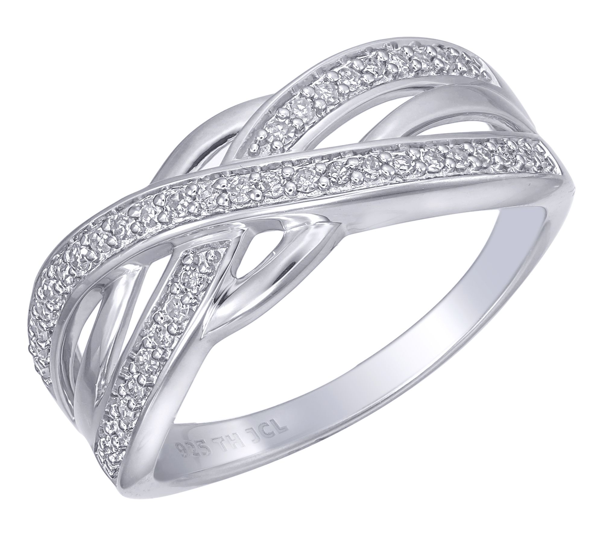 Affinity Diamond .20 cttw Pave Infinity Ring, Sterling Silver - QVC.com