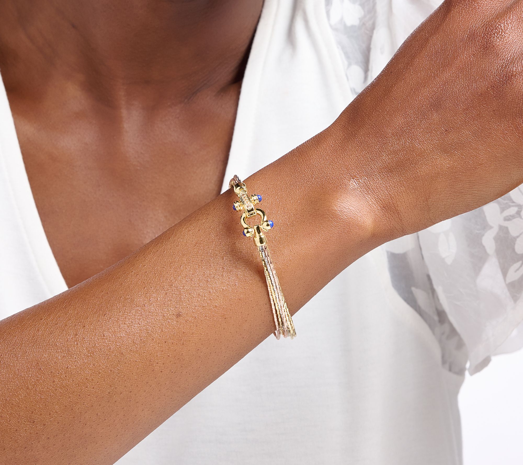 David Markstein Bronze Multi-Strand Omega Bracelet w/ Buckle Clasp ...