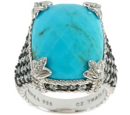 Judith Ripka Sterling Gemstone & Diamonique Monaco Ring - QVC.com