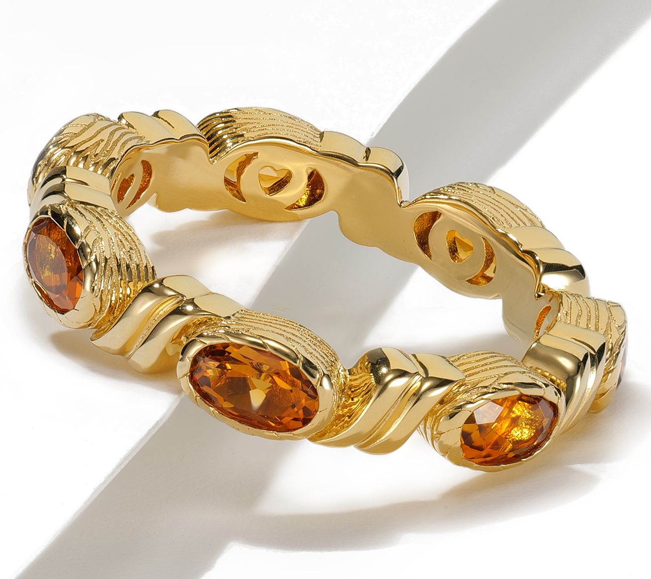 Christian James x Scott Grimes 14K Gold Clad Gemstone Ring - QVC.com