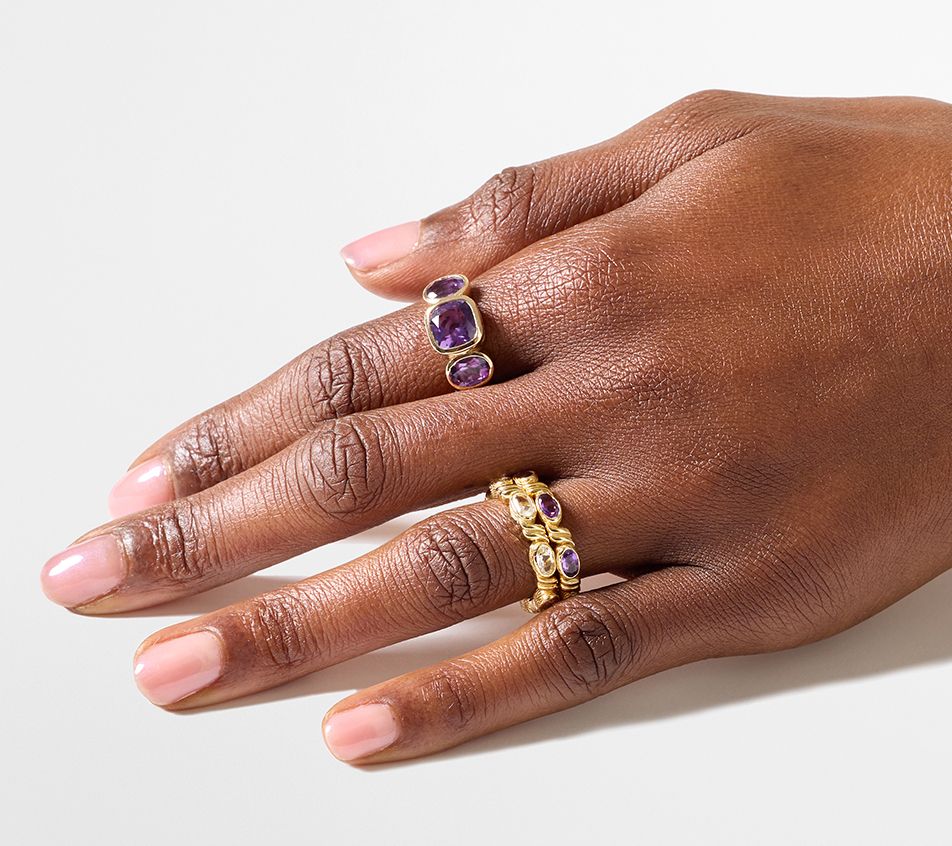 Christian James x Scott Grimes 14K Gold Clad Gemstone Ring - QVC.com