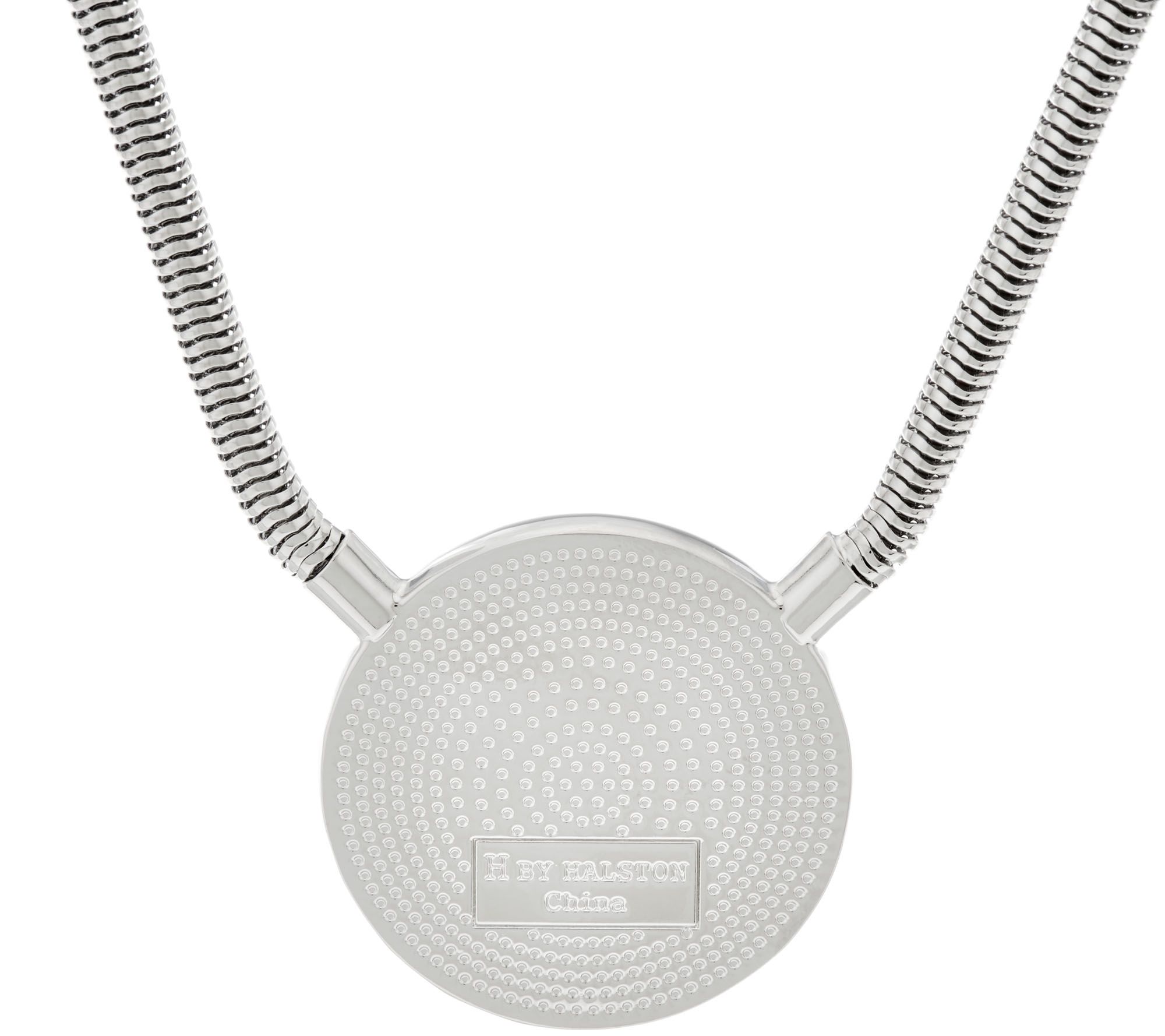 "As Is" H by Halston 18" Round Pendant Necklace with Snake Chain - QVC.com
