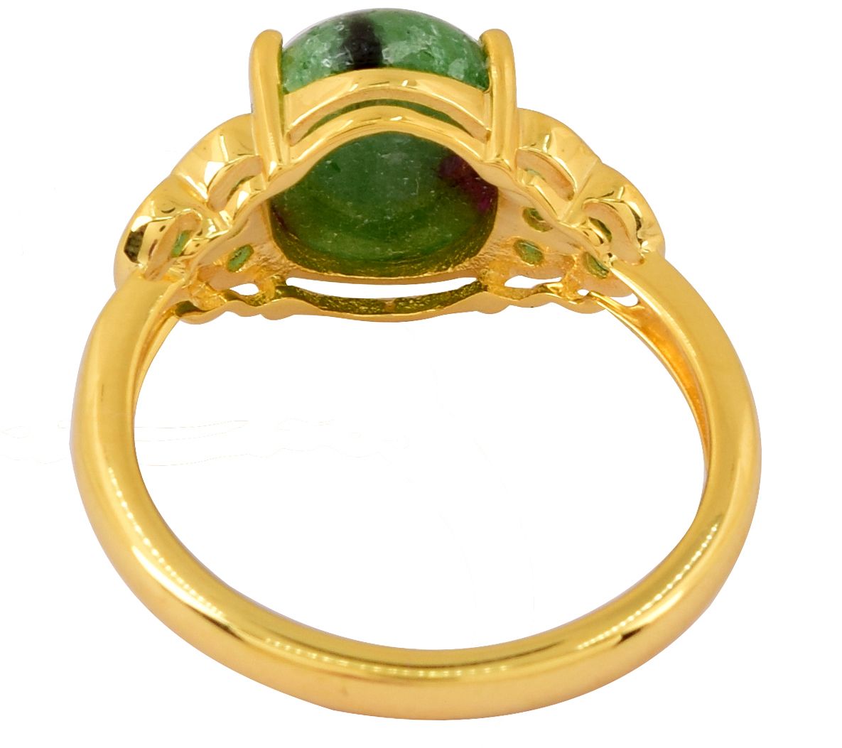 14K Gold Plated 3.50 cttw Ruby Zoisite & Emerald Ring - QVC.com