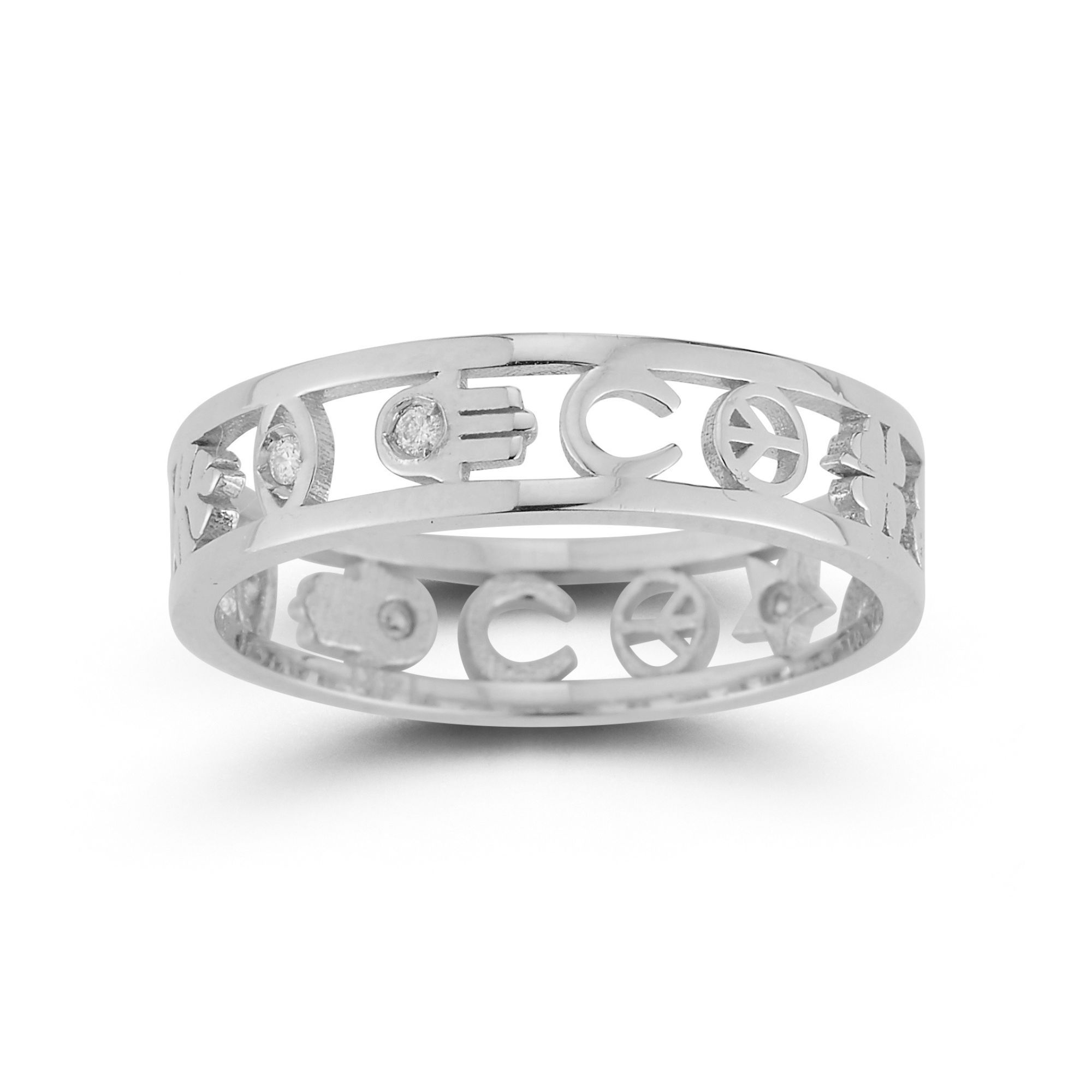 Luminosa Gold Diamond Accent Lucky Charms Band Ring, 14K - QVC.com