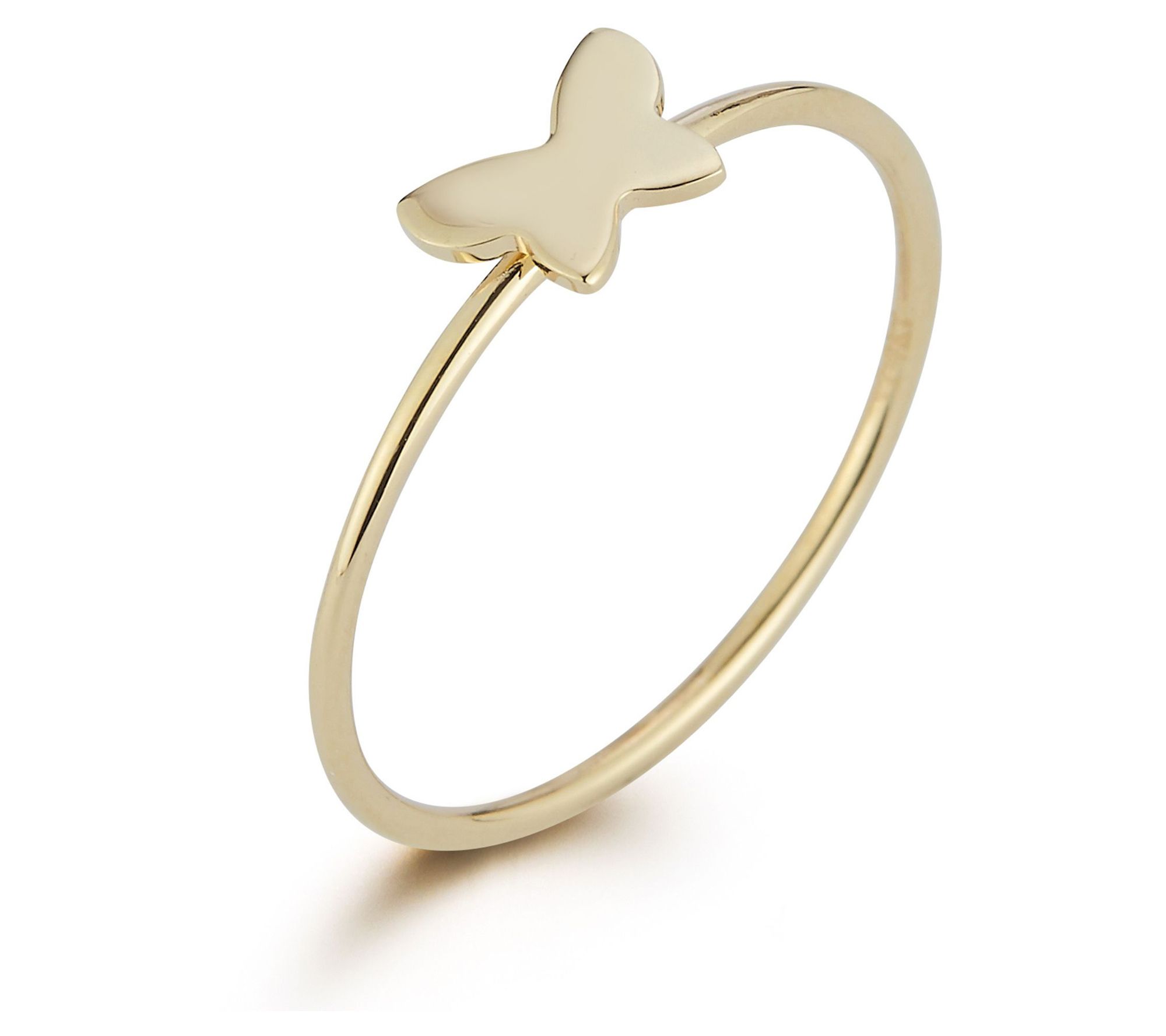 Luminosa Gold Butterfly Band Ring, 14K - QVC.com