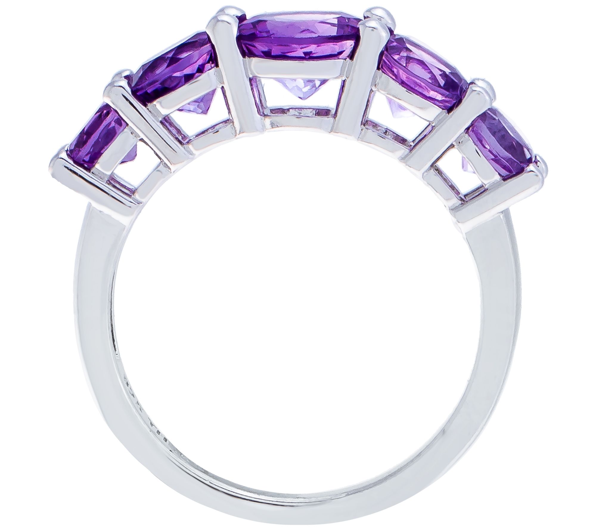 Affinity Gems 5-Stone Round Cut Gemstone Ring,Sterling Silver - QVC.com
