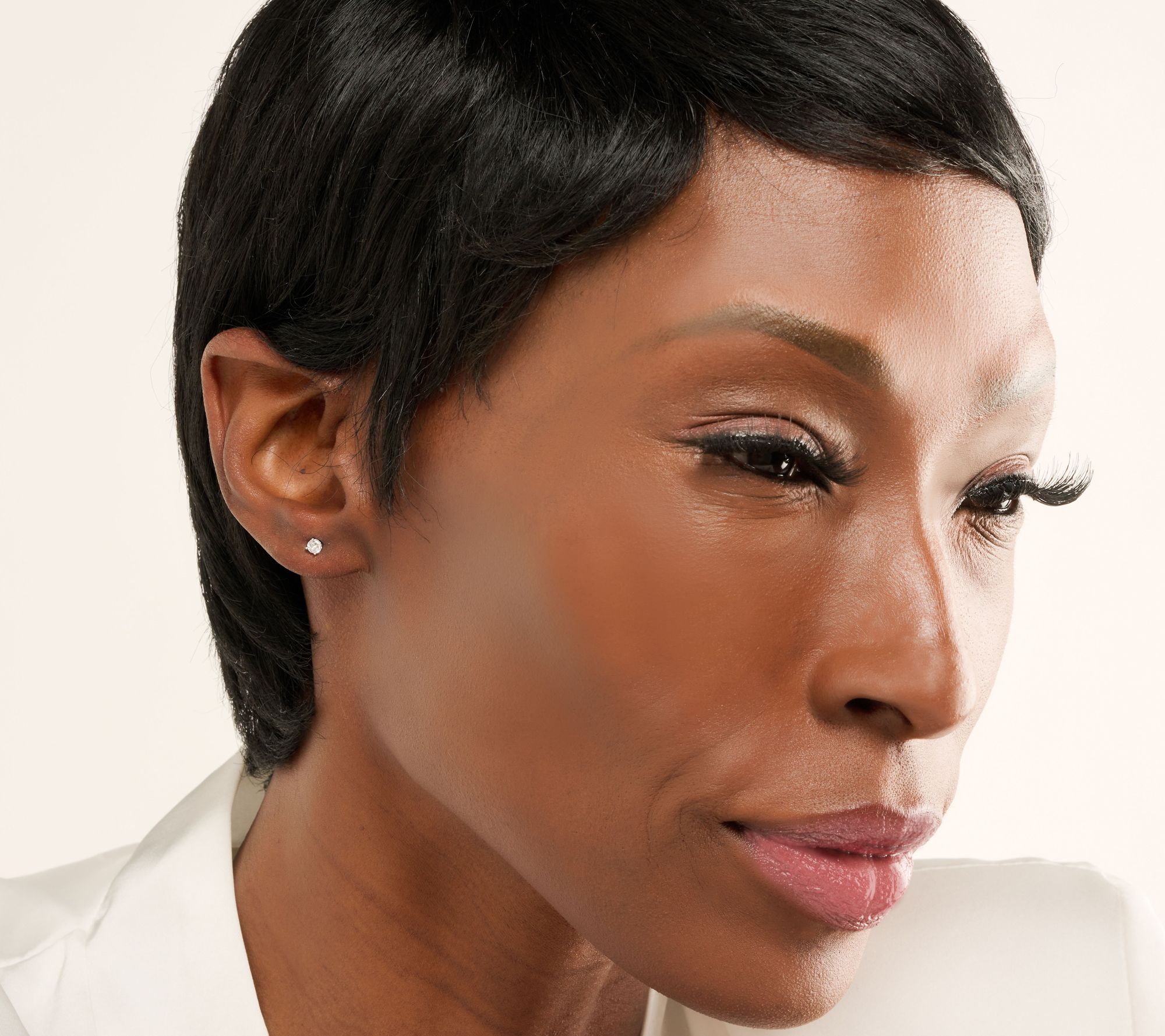 "As Is" Diamonique Set of 5 Round Studs, Sterling Silver - QVC.com