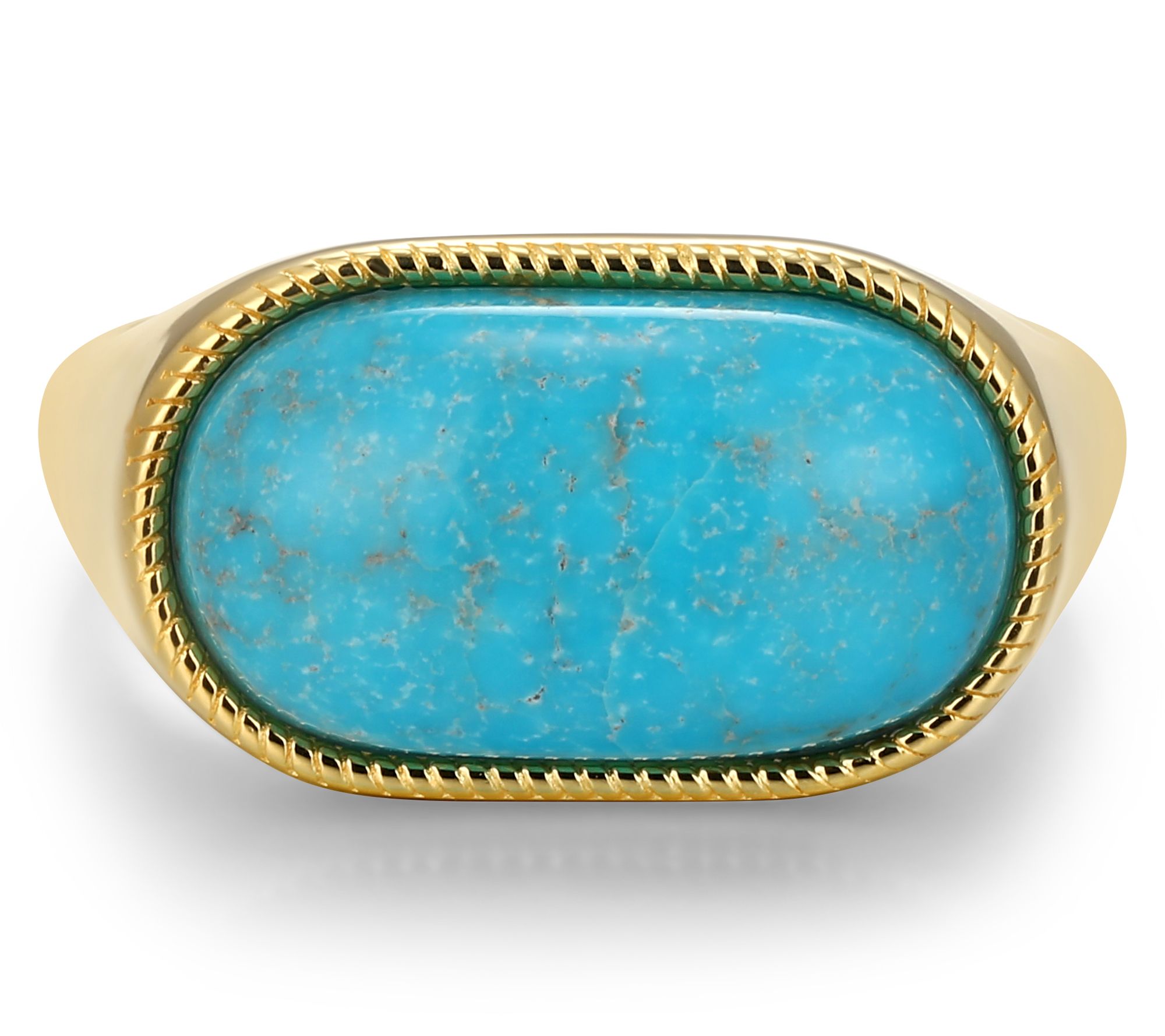 Affinity Gems Turquoise Signet Ring, 18K Gold Plated - QVC.com