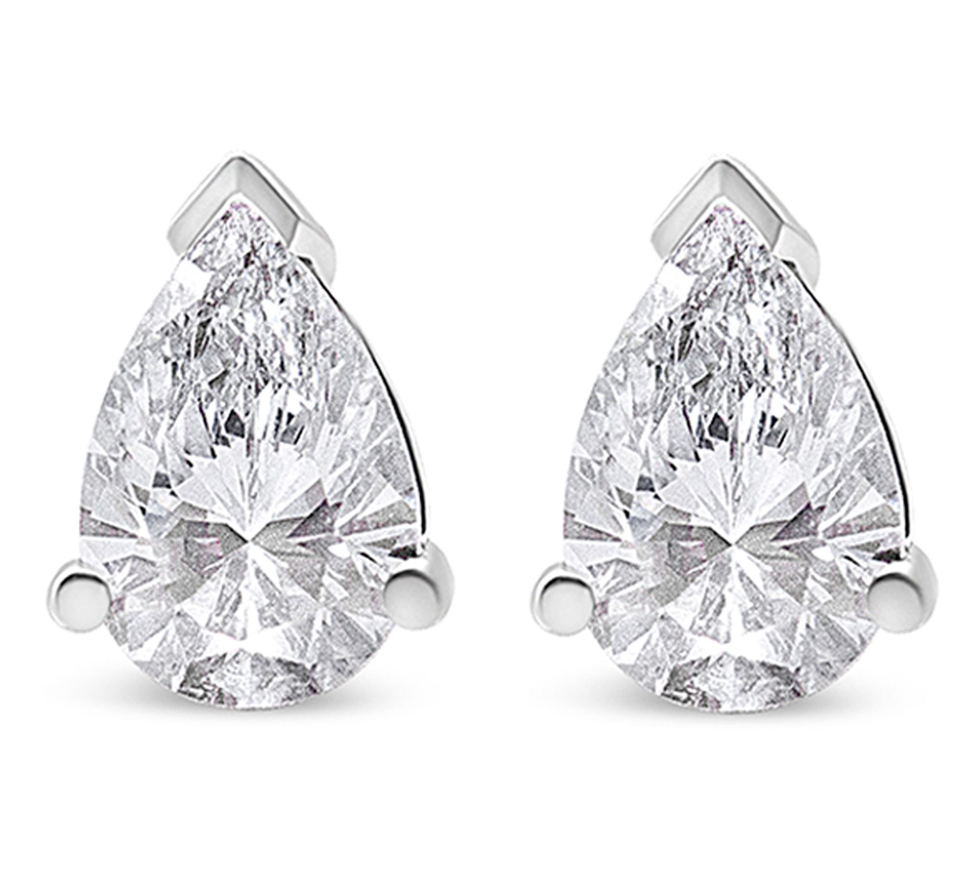 Haus of Brilliance Lab Grown Diamond Pear StudEarrings, 14K - QVC.com