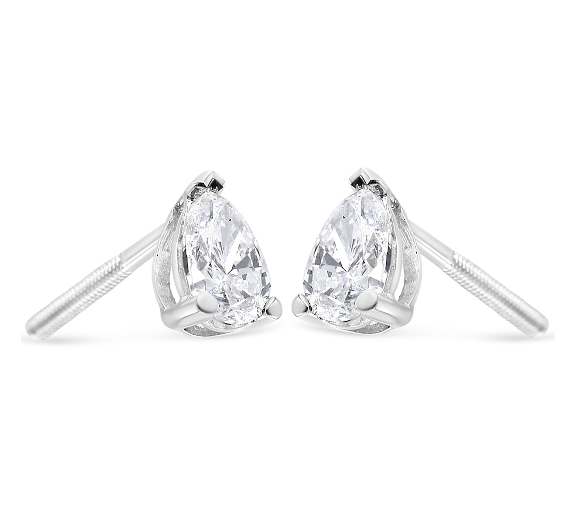 Haus of Brilliance Lab Grown Diamond Pear StudEarrings, 14K - QVC.com
