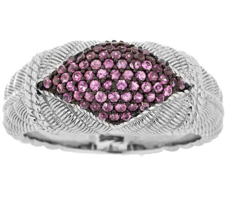 Judith Ripka Sterling and .55cttw Pink Sapphire Pave Band Ring - QVC.com