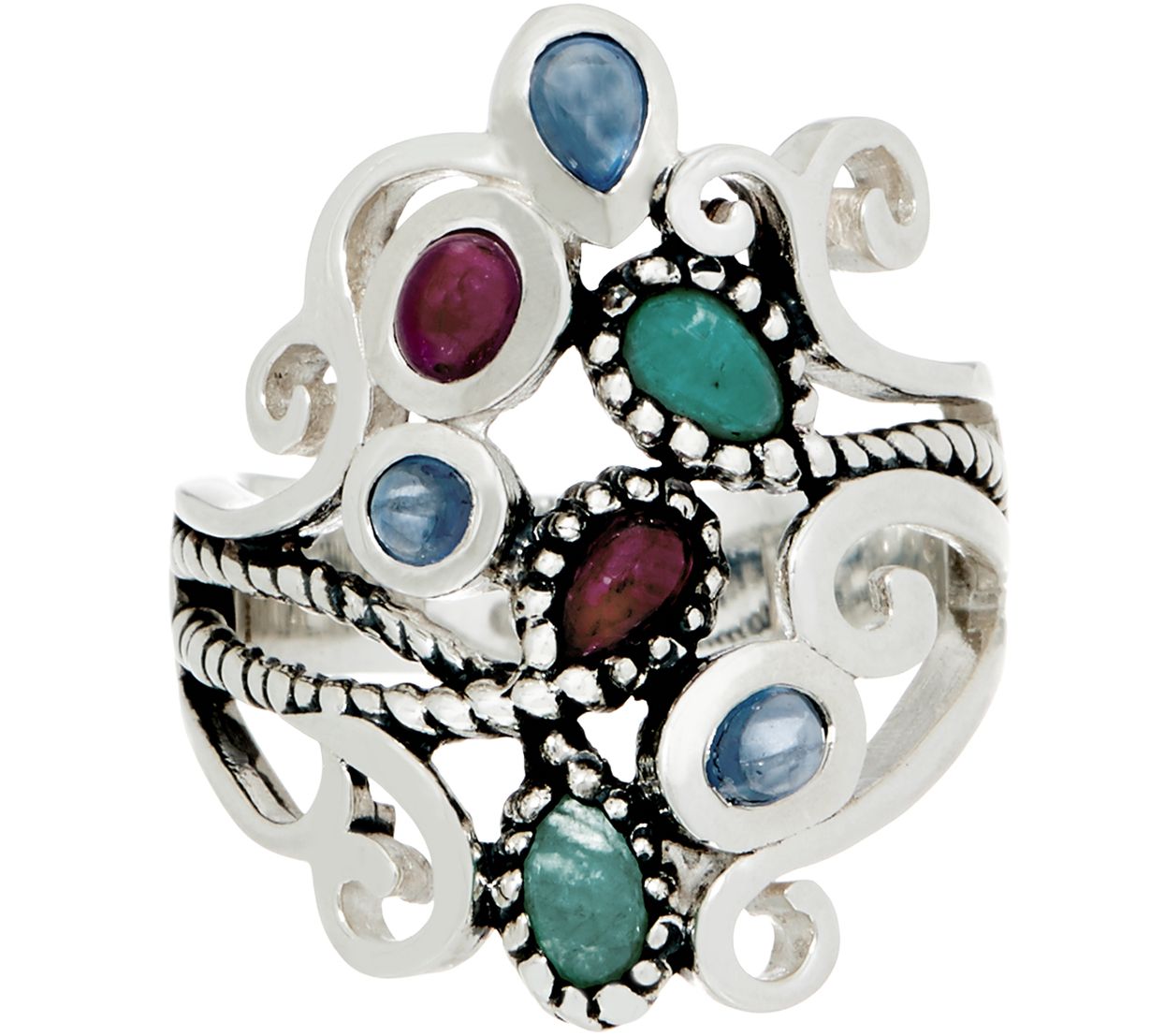 Or Paz Sterling Silver Multi-gemstone Ring - QVC.com