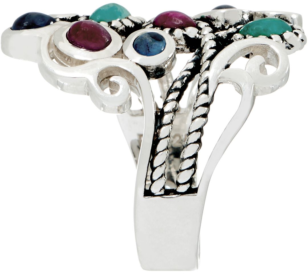 Or Paz Sterling Silver Multi-gemstone Ring - QVC.com