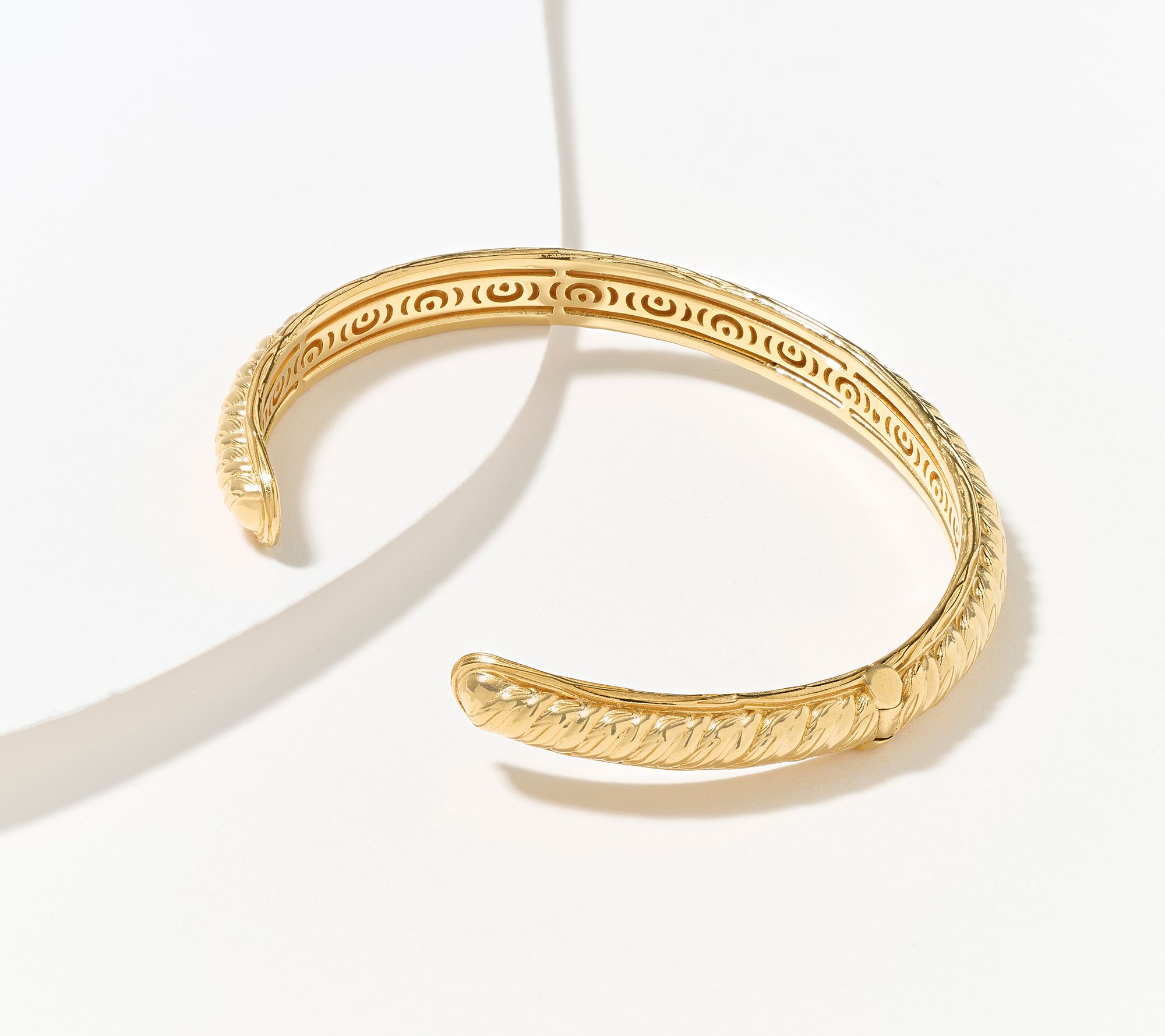 Christian James by Scott Grimes 14K Gold Clad Ripple Cuff Bracelet 14 ...