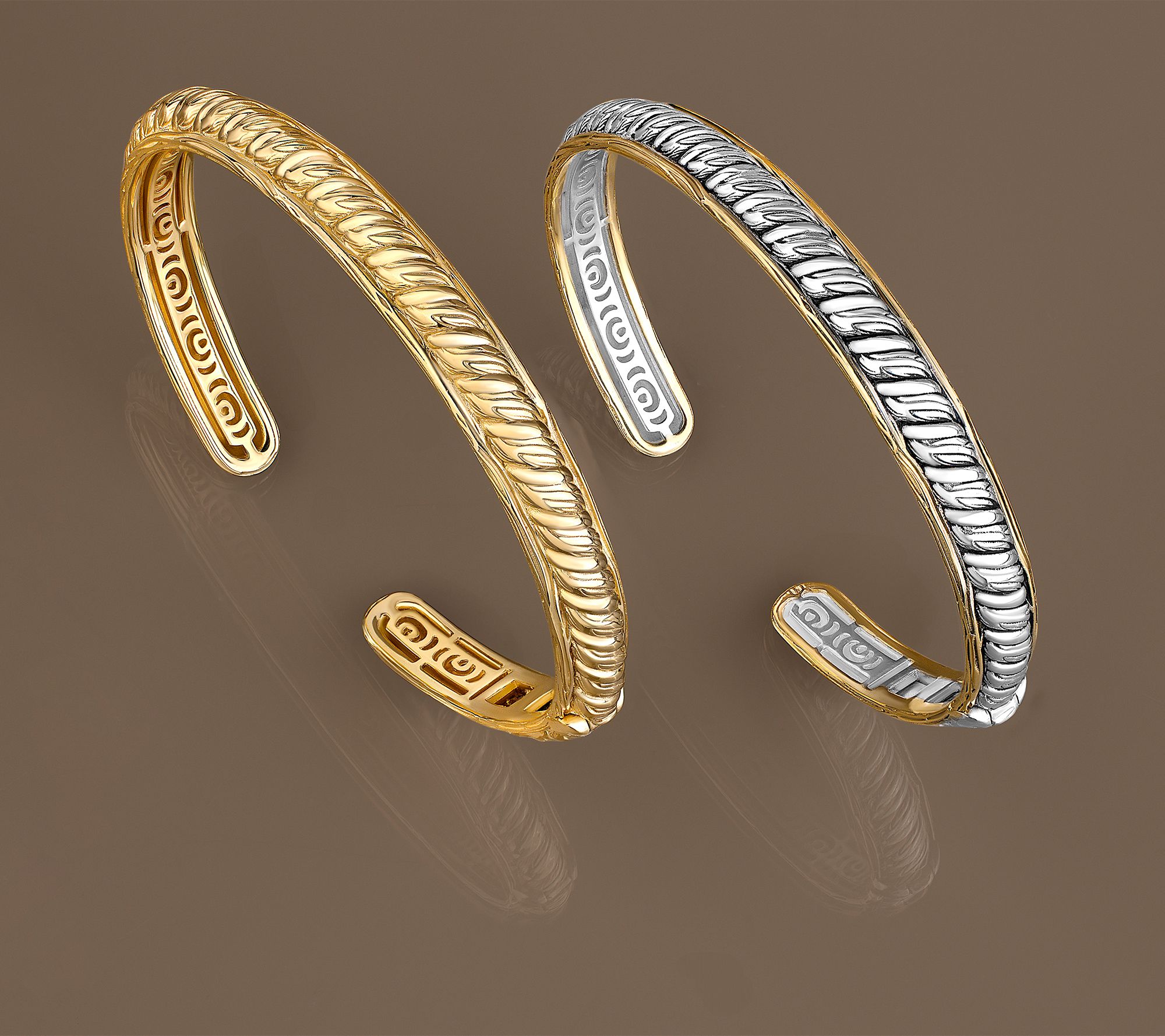 Christian James by Scott Grimes 14K Gold Clad Ripple Cuff Bracelet 14 ...