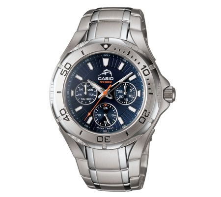 Casio Men's Blue Reverse Bezel Sport Dive Watch - QVC.com