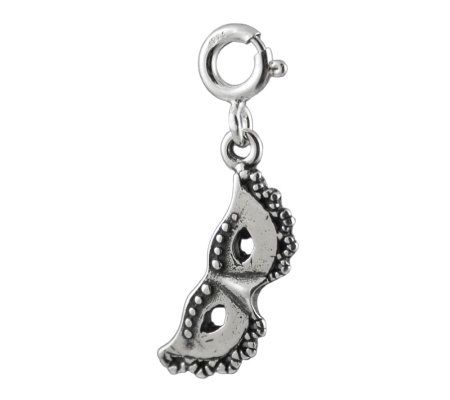 Sterling Masquerade Mask Charm - QVC.com