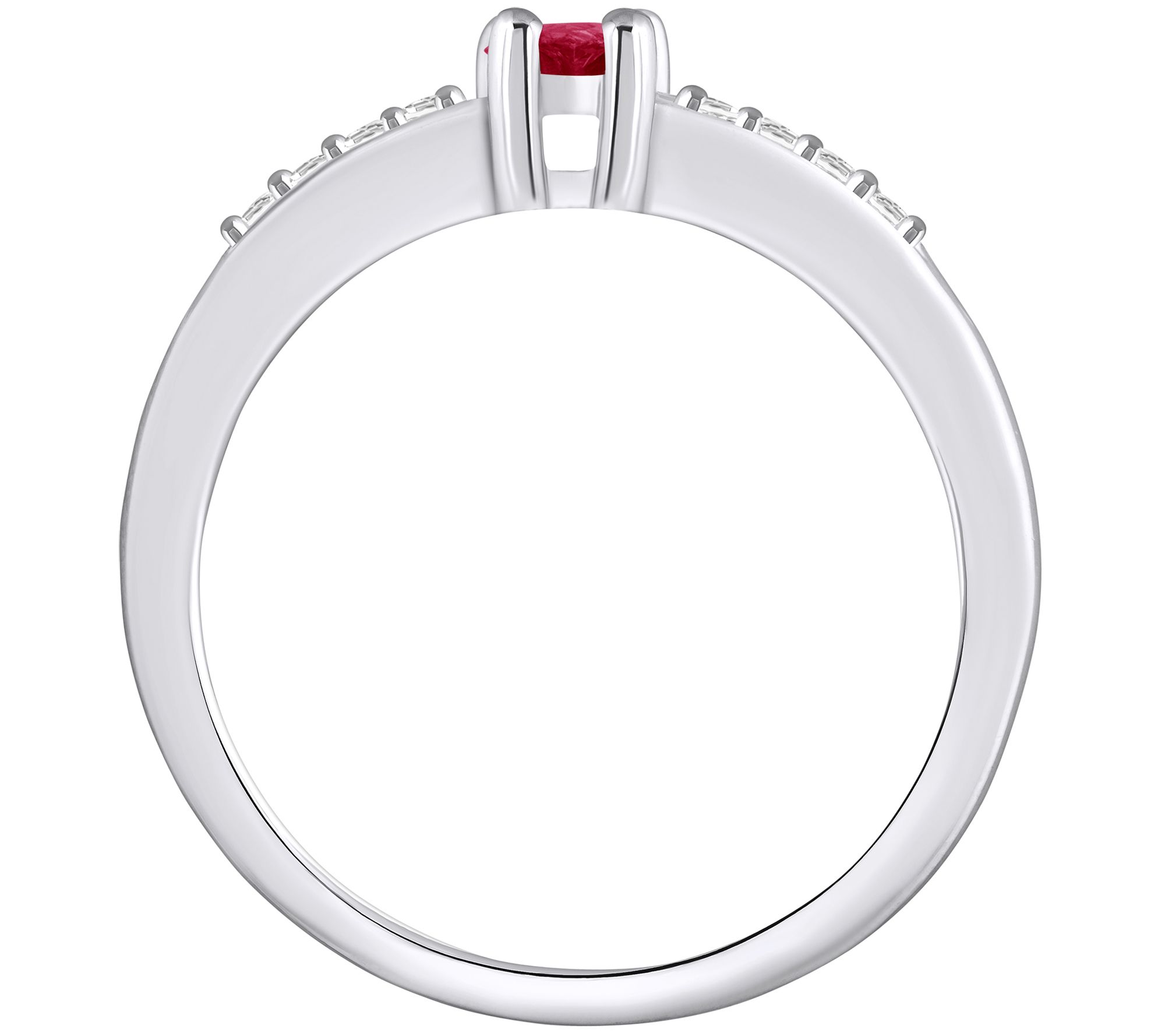 Affinity Gems Pear Cut Ruby & Diamond Ring, 14K White Gold - QVC.com