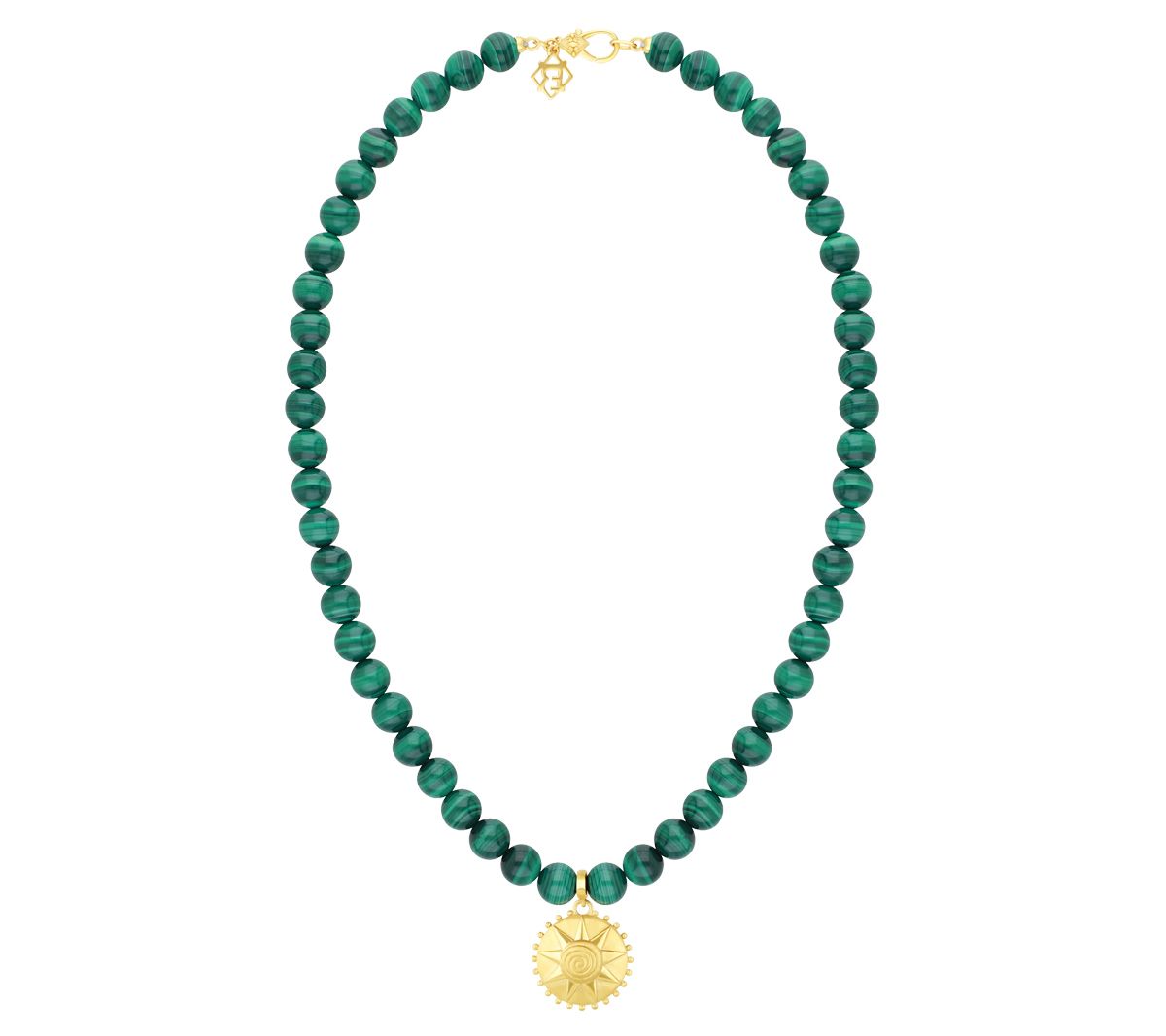 Elyse Ryan 14K Gold Clad Malachite Bead Joy Necklace - QVC.com