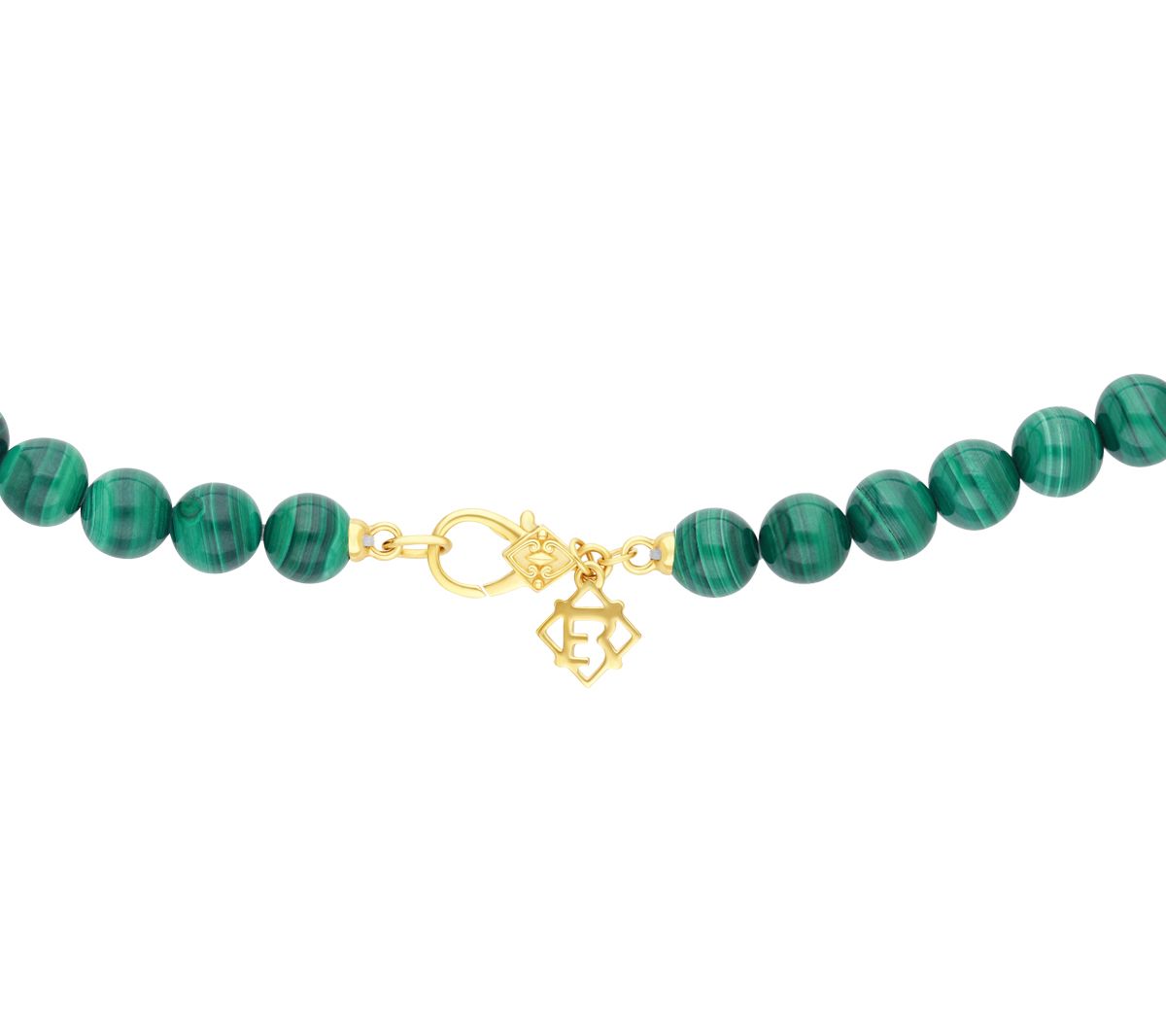 Elyse Ryan 14K Gold Clad Malachite Bead Joy Necklace - QVC.com