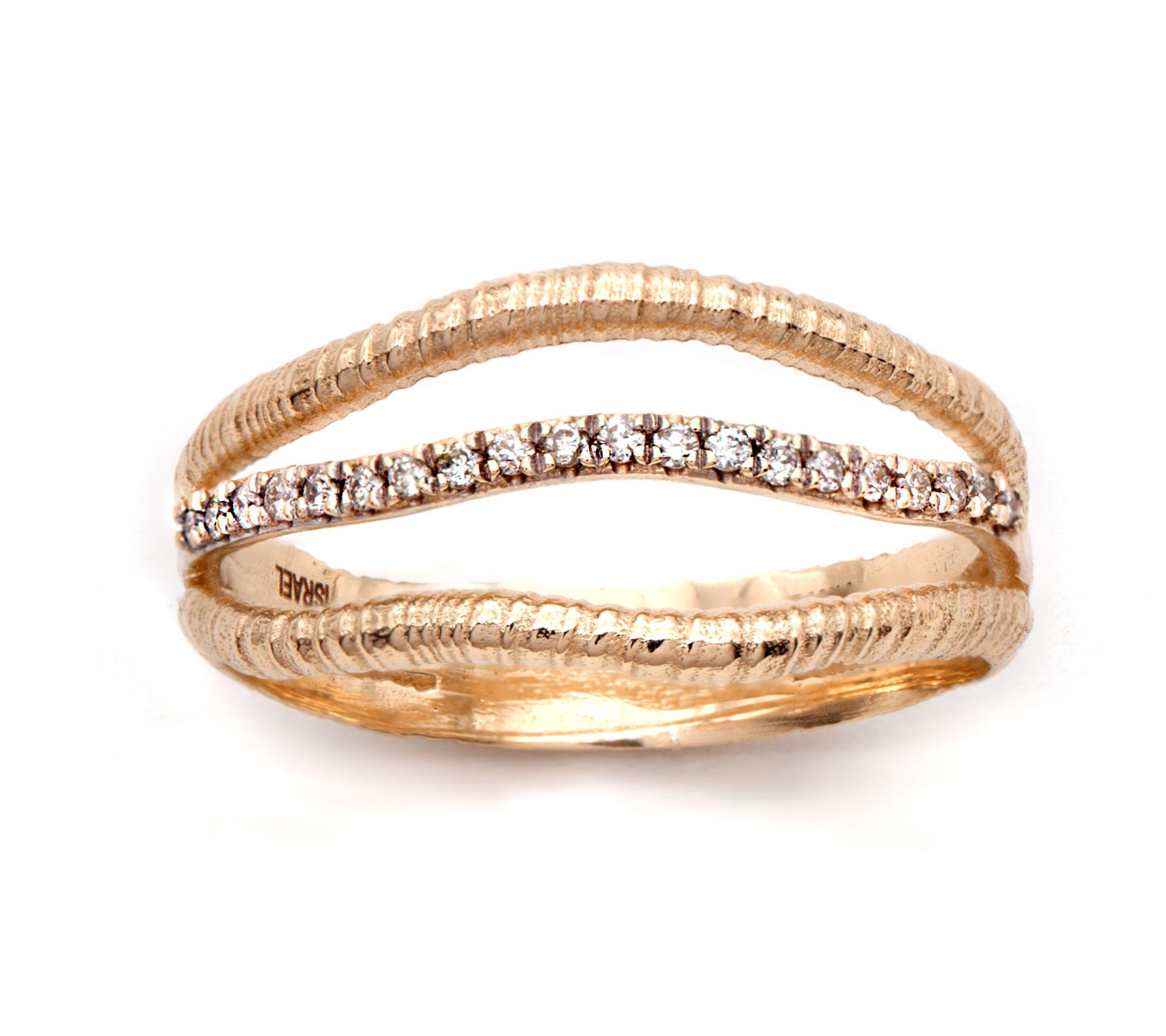 Adi Paz 14K Gold Diamond Accent Triple Band Ring - QVC.com
