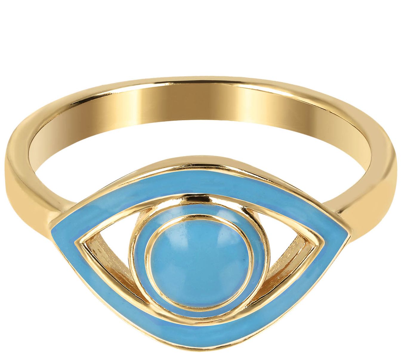 Netali Nissim Enamel Evil Eye Ring, 18K Gold Plated - QVC.com