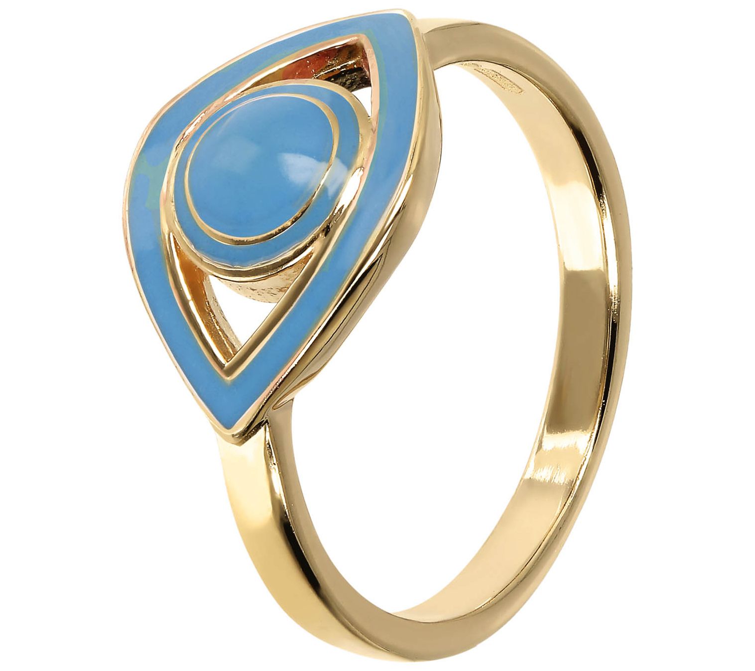 Netali Nissim Enamel Evil Eye Ring, 18K Gold Plated - QVC.com