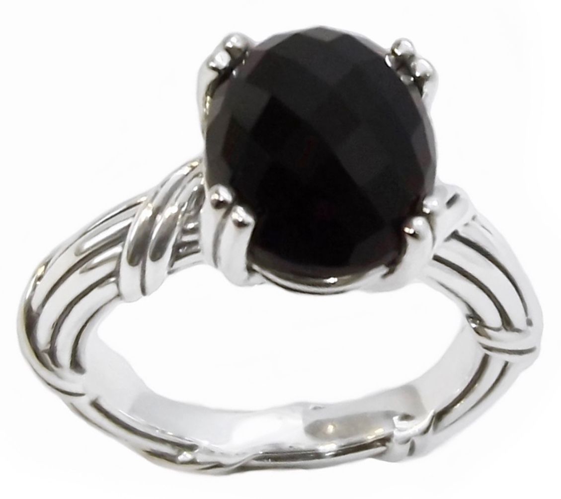 Peter Thomas Roth Sterling 4.80 ct Oval O nyx Ring QVC