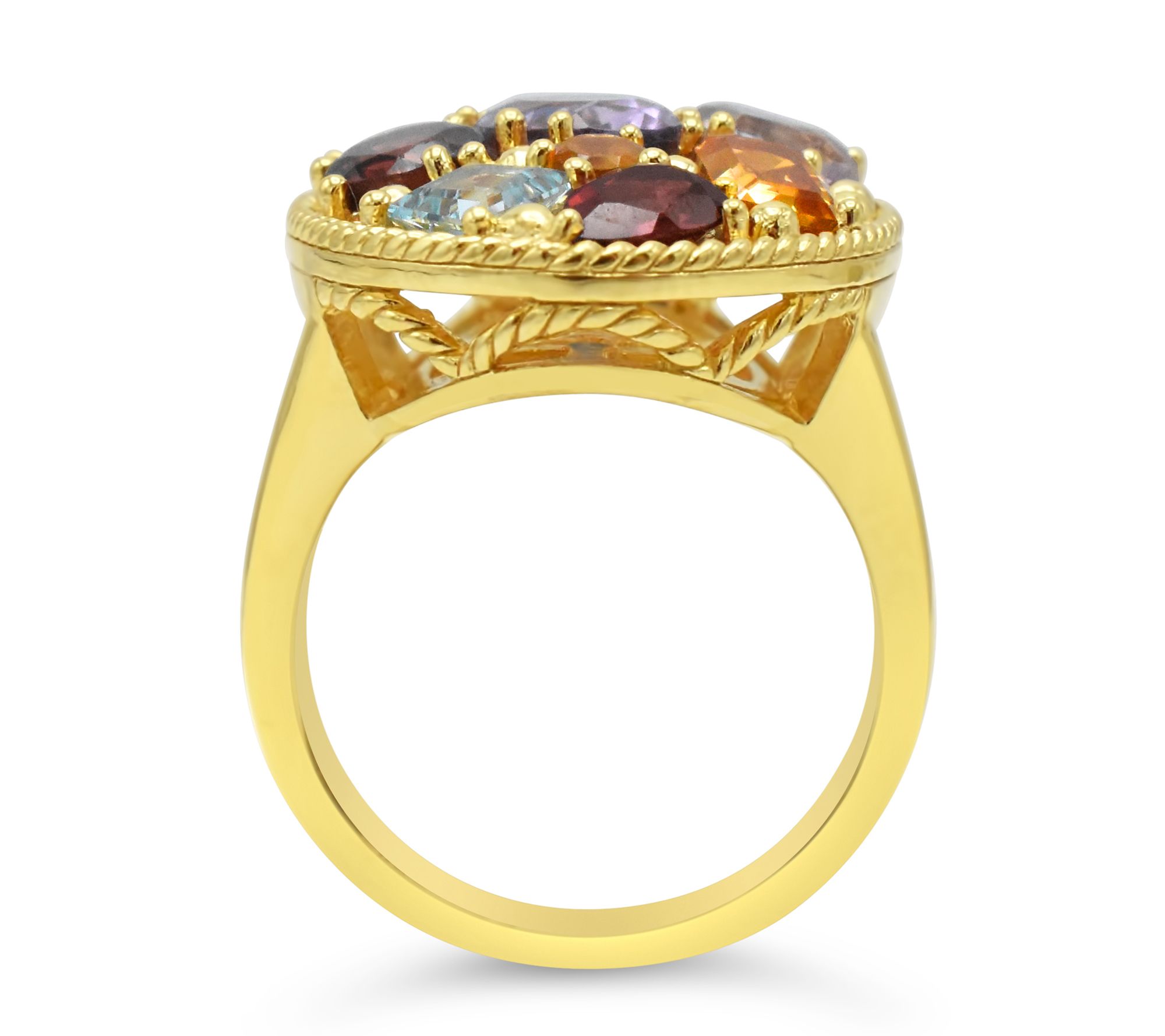 Elyse Ryan 14K Gold Clad 5.30 cttw Gemstone Cocktail Ring - QVC.com