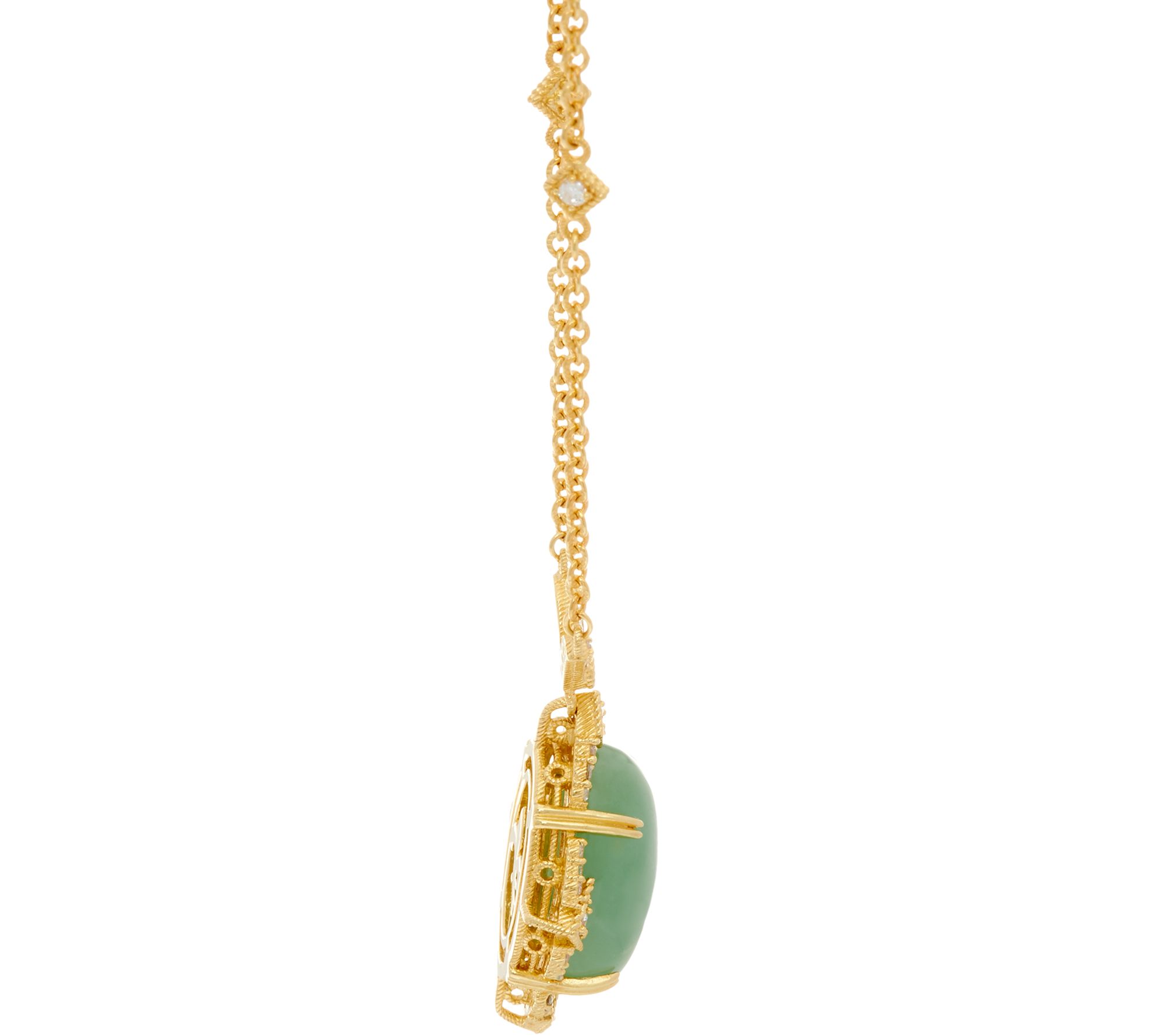 Judith Ripka Sterling & 14K Clad Green Jade 18" Necklace - QVC.com