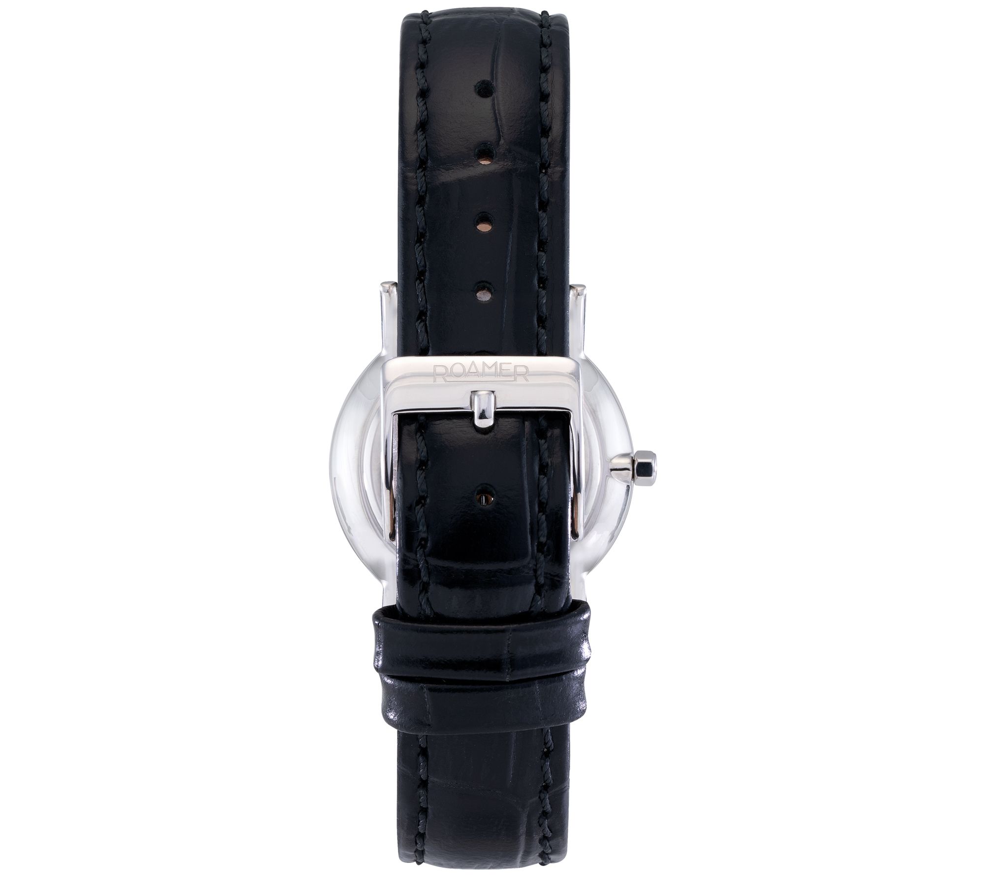 Roamer Women's Black Leather Band Watch - QVC.com