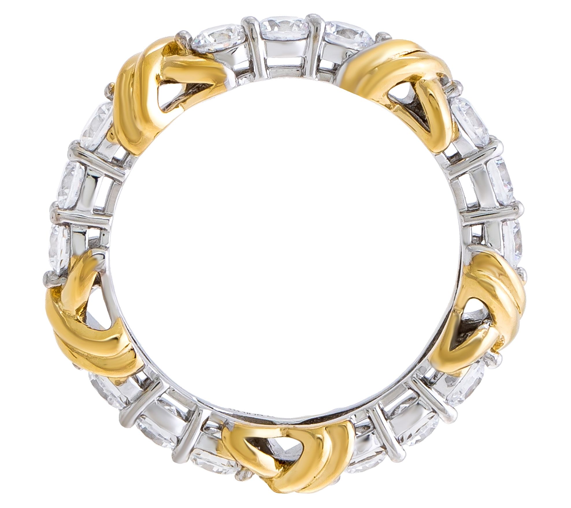 Diamonique 1.80 cttw Two-Tone Eternity Band Rin, Sterling - QVC.com