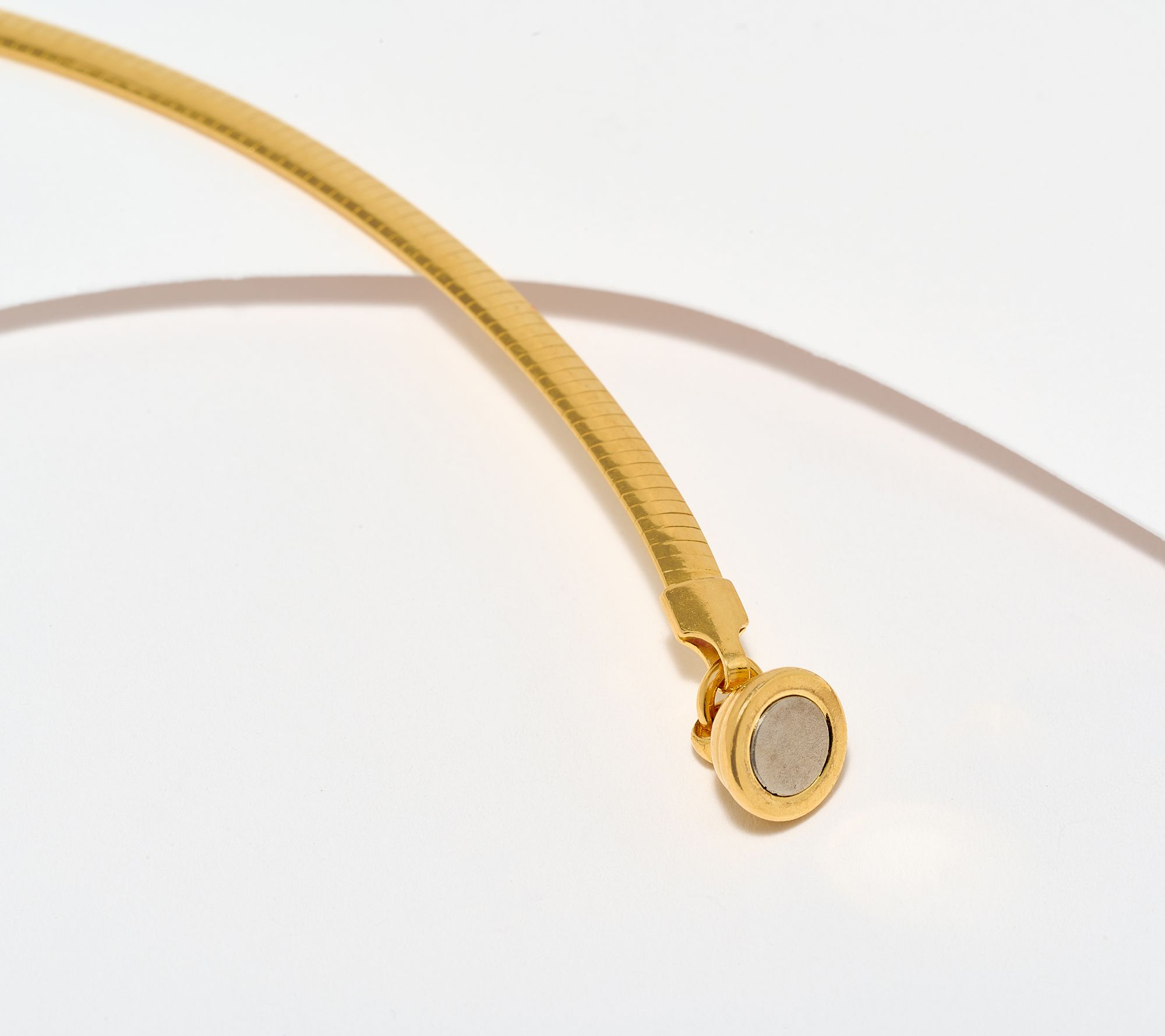 UltraFine 950 Silver Magnetic Closure Omega 16" Necklace - QVC.com