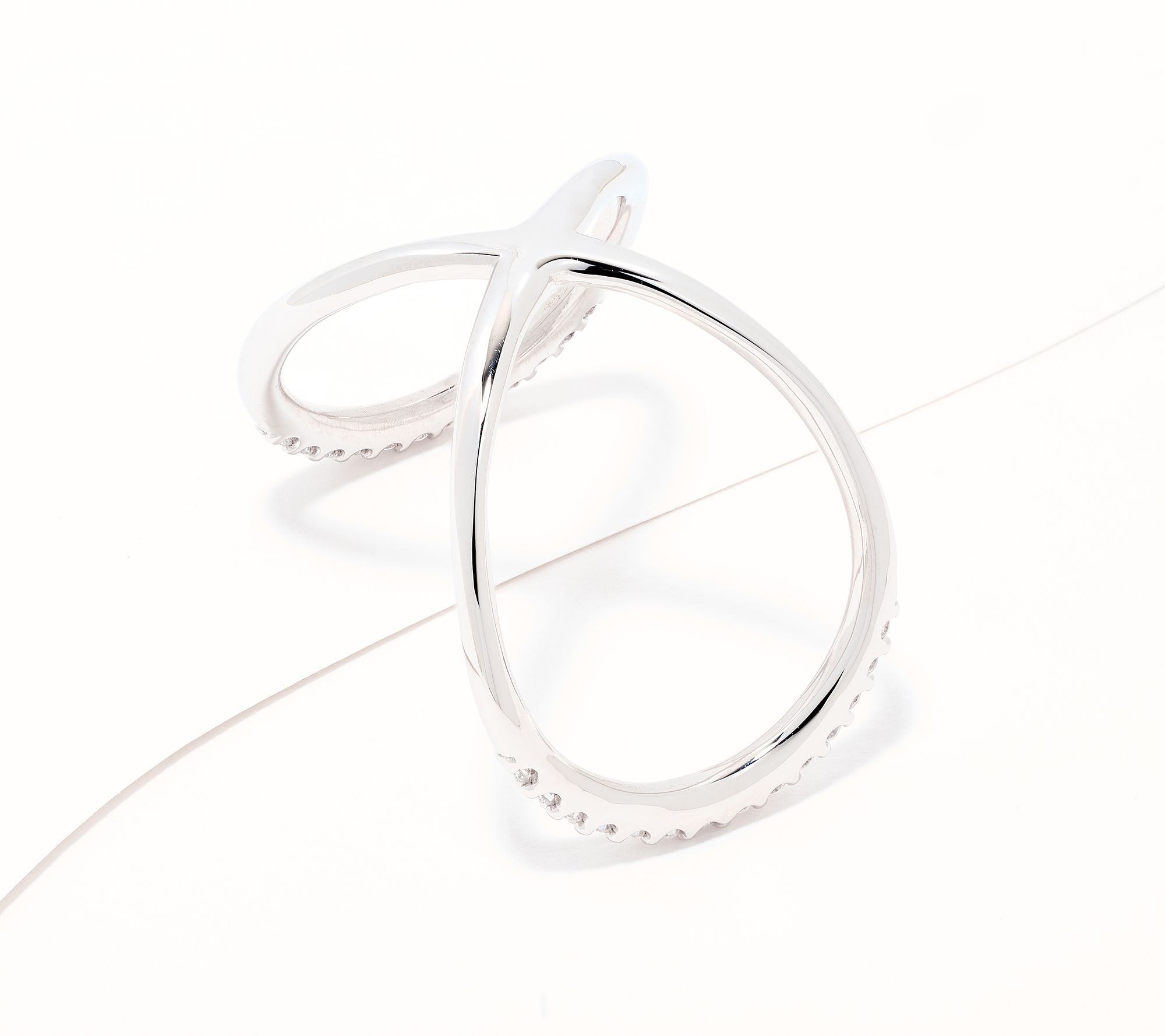 JEN by Jennifer Miller Criss Cross Pave Lab Grown Diamond Ring - QVC.com