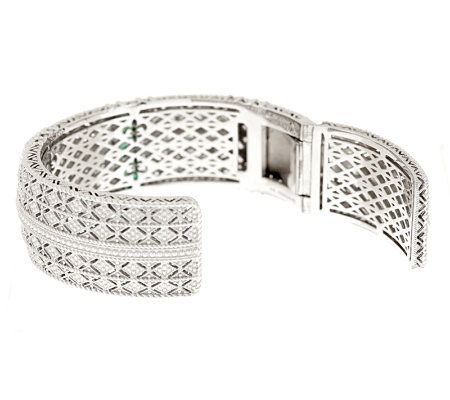 Judith Ripka Sterling 1.0 ct Emerald & Diamonique Pia Estate Cuff - QVC.com