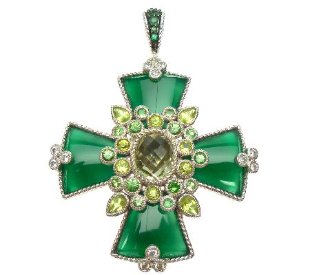 Judith Ripka Sterling 4.00cttw Green Tonal Cross Enhancer - QVC.com