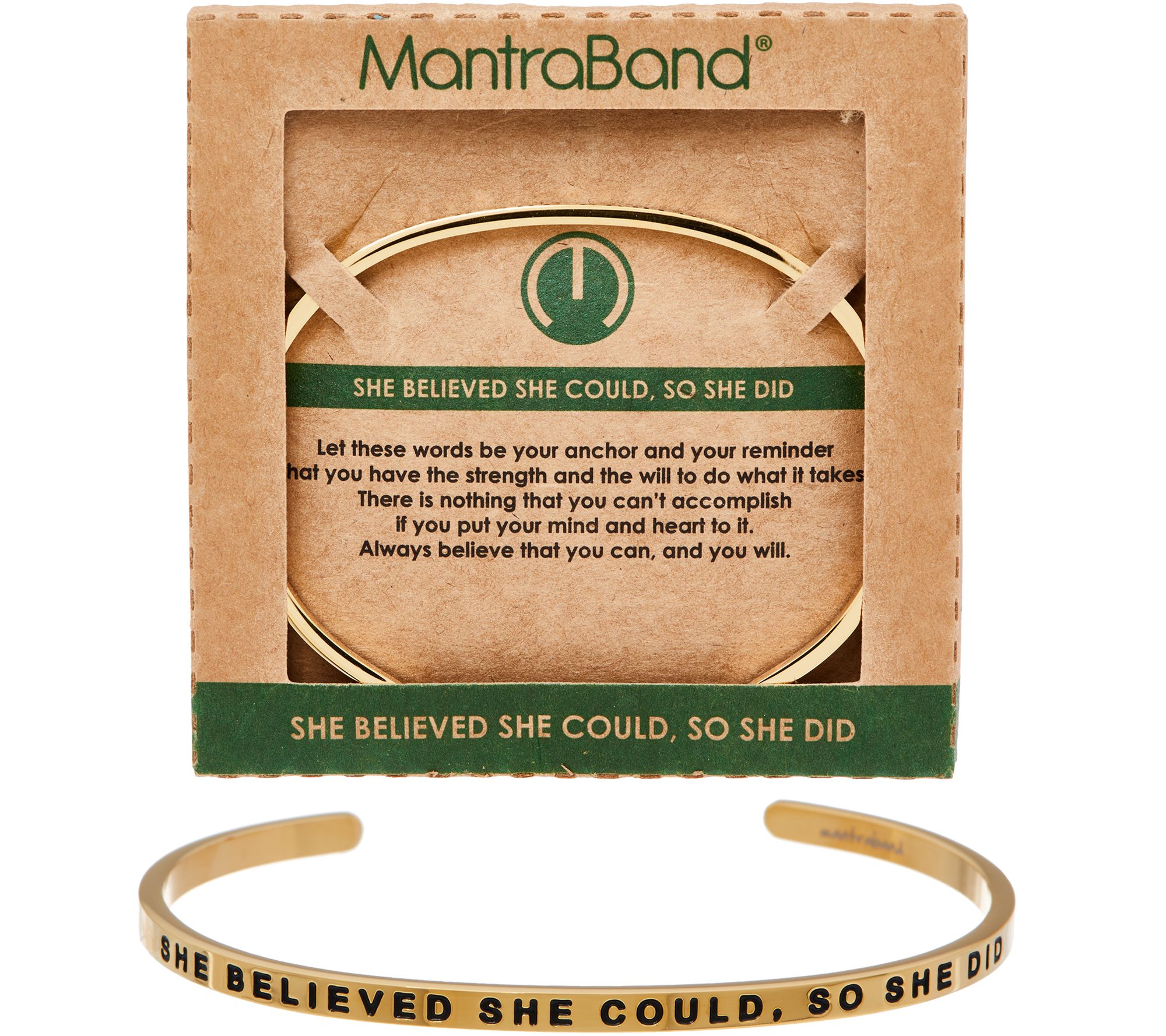 MantraBand Goldtone Inspirational Cuff Bracelet - QVC.com