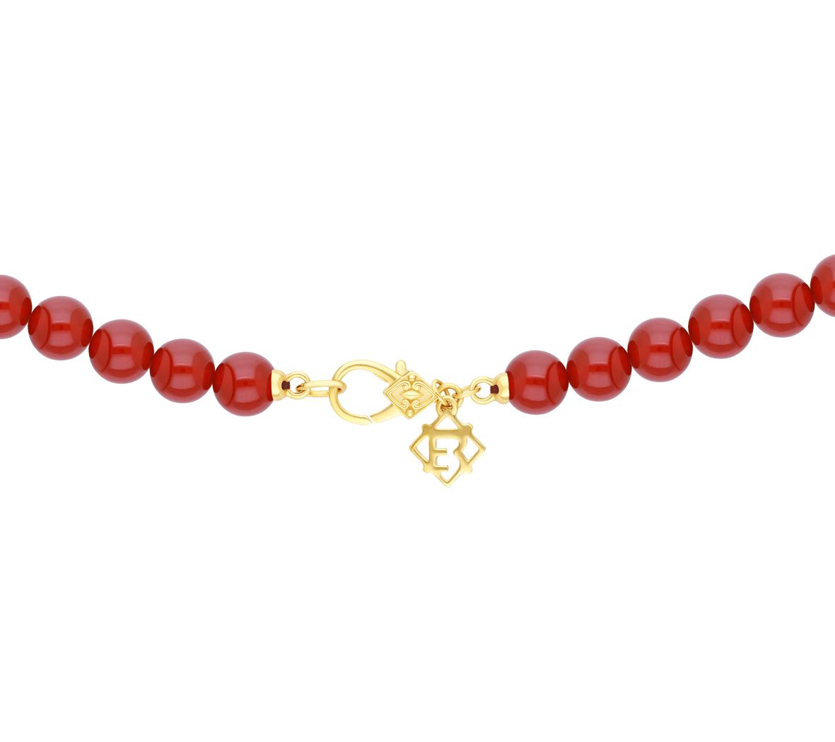 Elyse Ryan Silver 14K Clad Carnelian Bead Joy Necklace - QVC.com