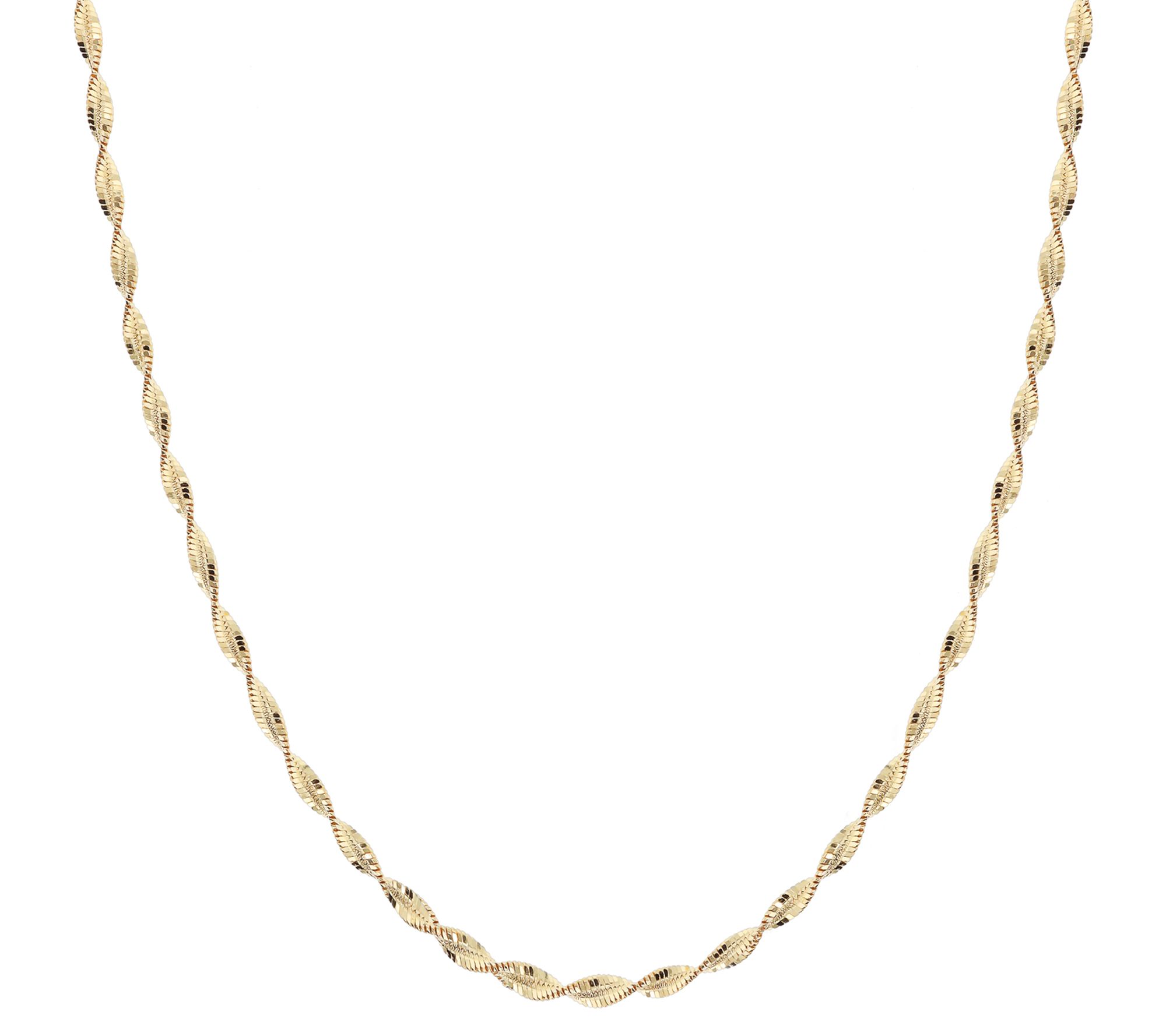 Ultrafine 950 Silver 20" Twisted Chain Necklace, Yellow - QVC.com