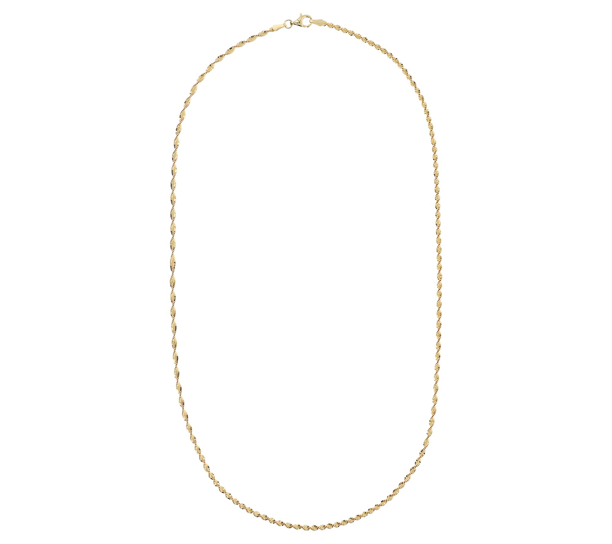 Ultrafine 950 Silver 20" Twisted Chain Necklace, Yellow - QVC.com