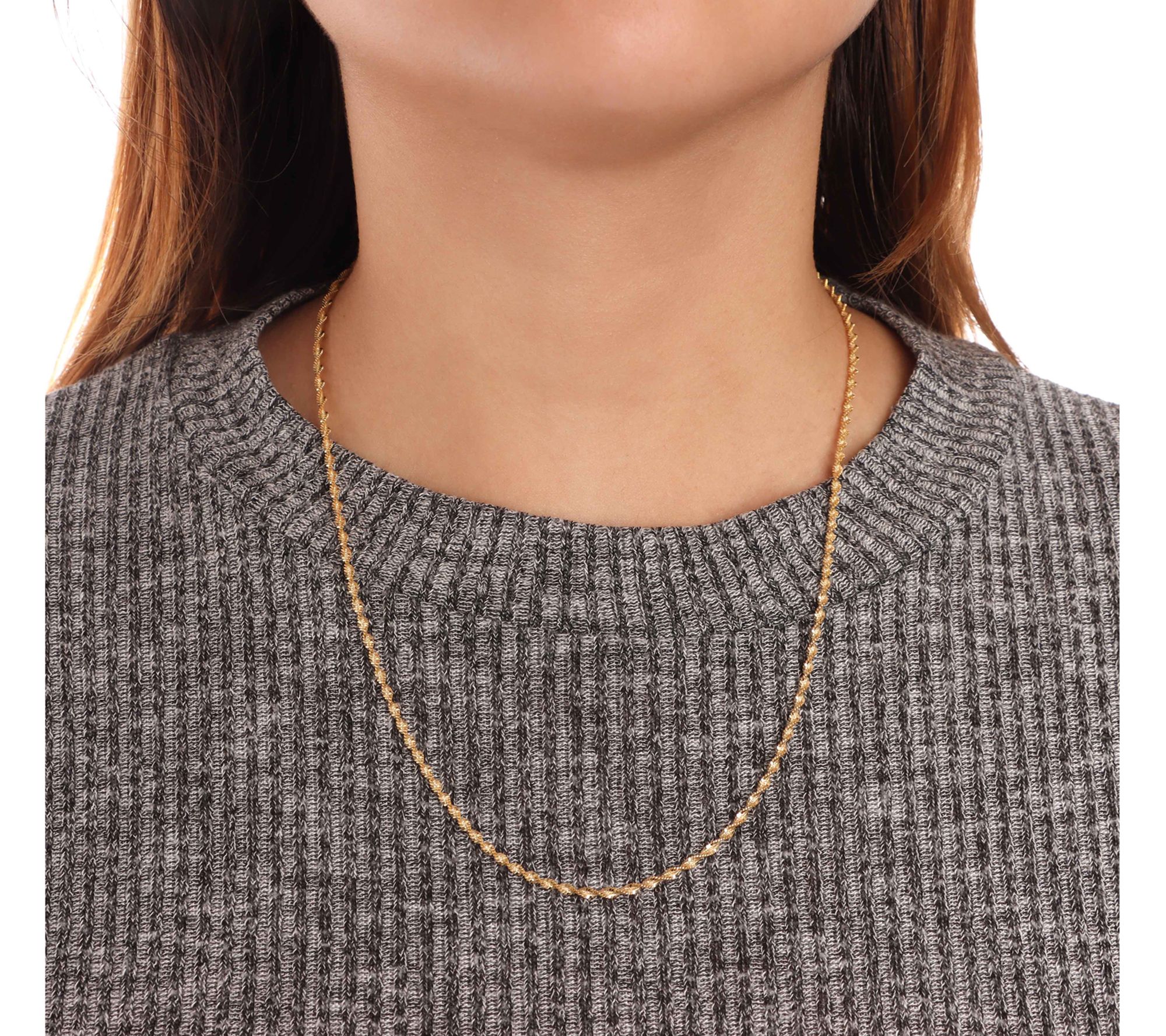 Ultrafine 950 Silver 20" Twisted Chain Necklace, Yellow - QVC.com