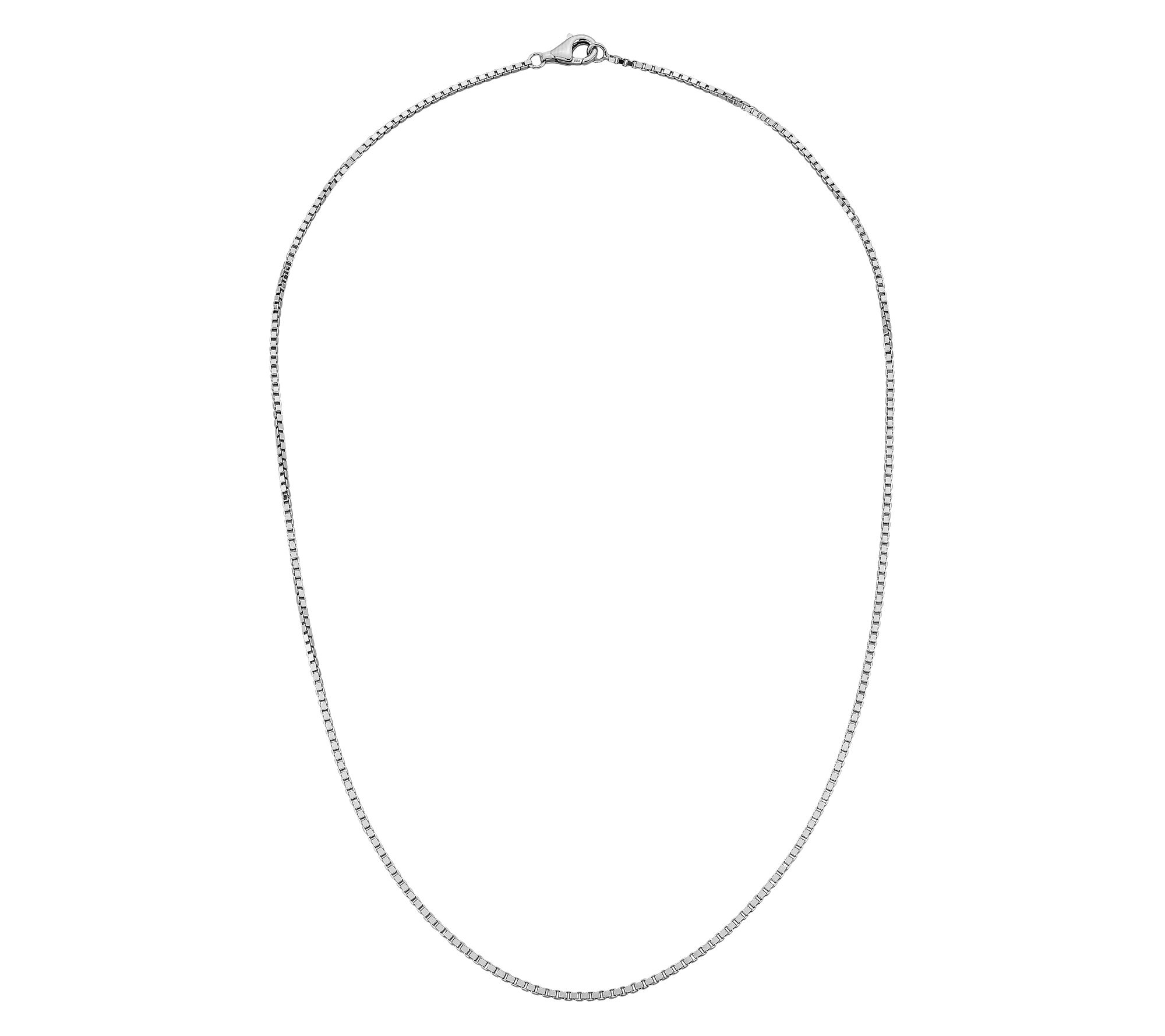 Silver Style 1.5mm Solid Box Chain Necklace, Sterling - QVC.com