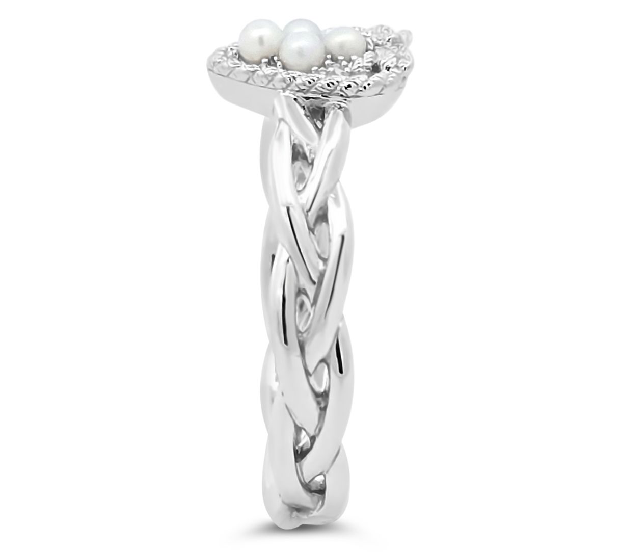 Goddaughters Sterling Celtic Love Knot Pearl Ring - QVC.com