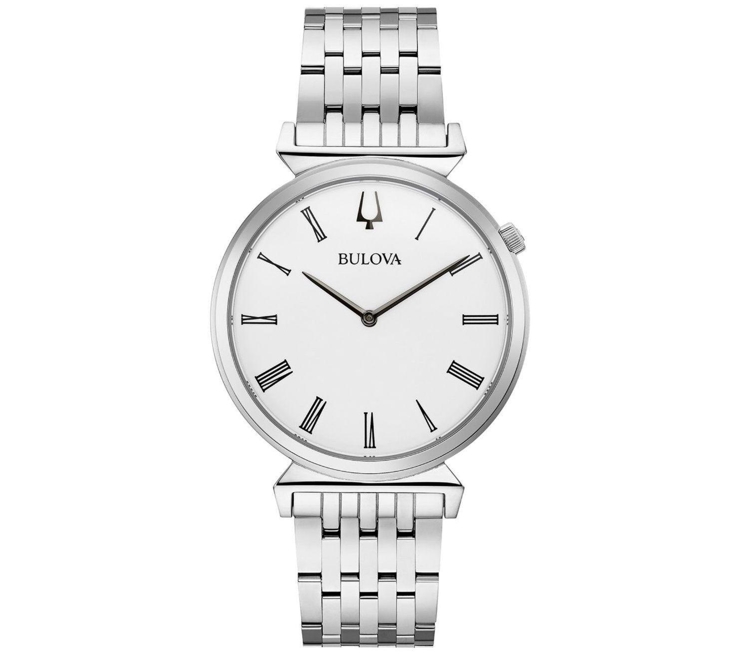 Bulova Men's Stainless Steel White Dial Watch - QVC.com