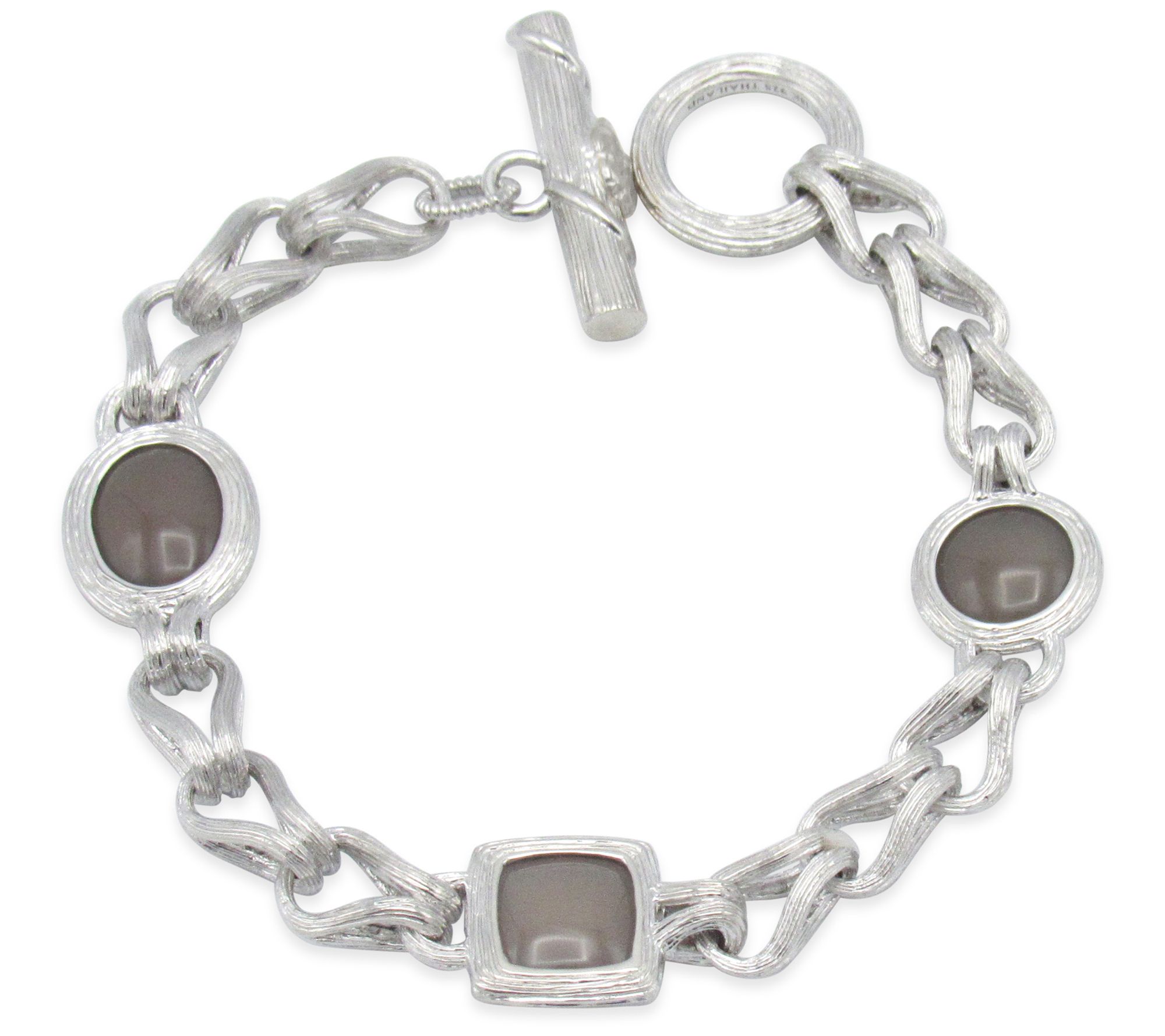 Ariva Sterling Silver Reversible Chalcedony Bracelet - QVC.com