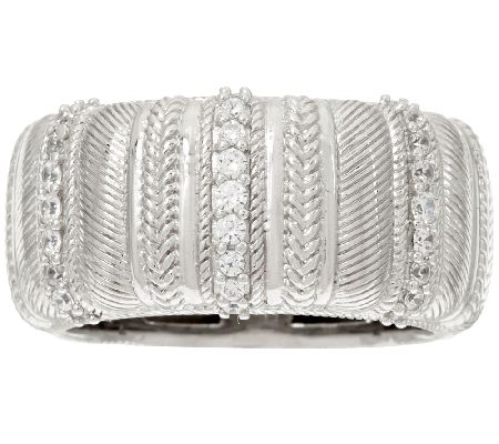 "As Is" Judith Ripka Sterling Ribbed 3/10cttw Diamonique Ring - QVC.com